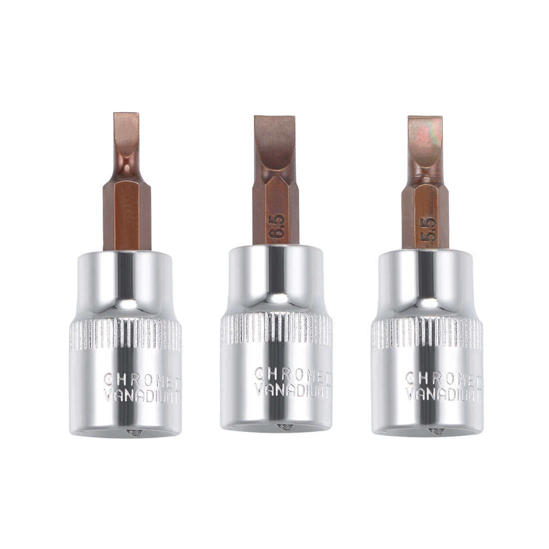 Uxcell 3/8" Drive x FD4 - FD6.5 Slotted Bit Socket Set, S2 Steel Bits ...