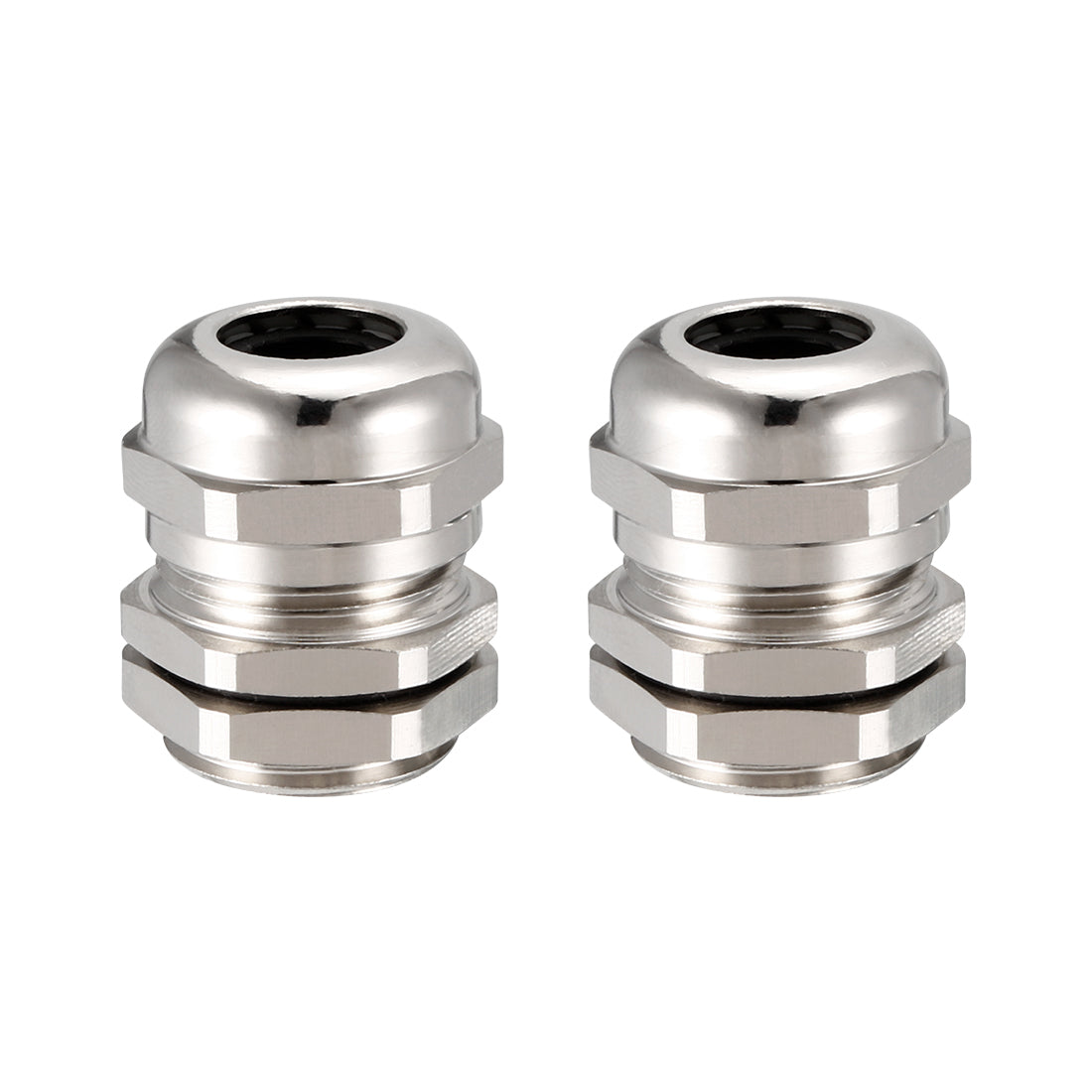 Uxcell M18 Cable Gland Waterproof Joint Adjustable Locknut Silver Tone ...