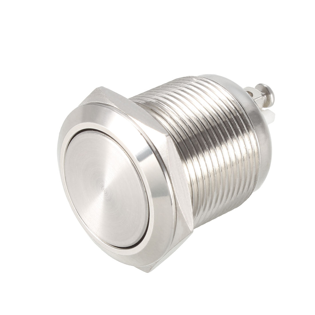 Uxcell Latching Metal Push Button Switch Flat Head 19mm Mounting Dia ...