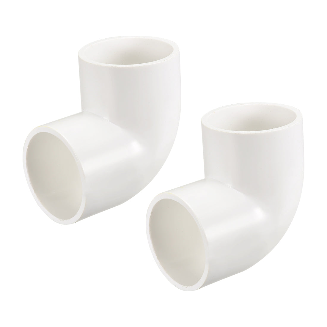 Uxcell PVC Pipe Fitting 90 Degree Elbow Schedule 40 White 50mm Socket ...