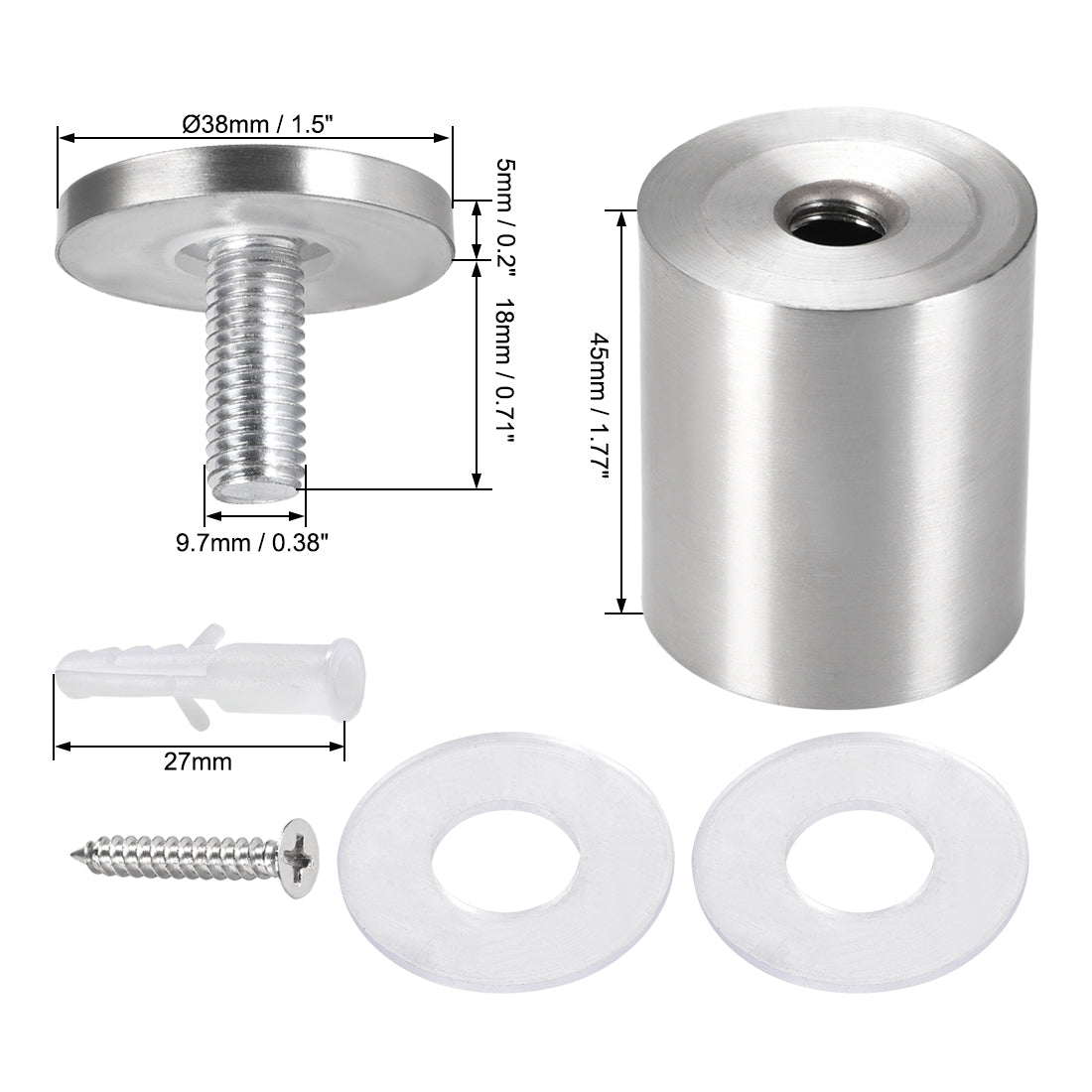 Glass Standoff Mount Stainless Steel Wall Standoff Holder, Advertising ...