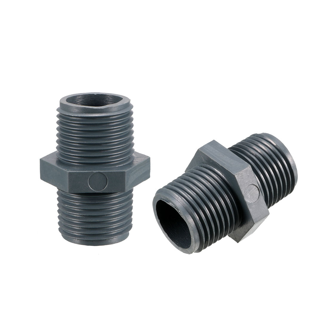 Uxcell Pipe Fittings Connector G1/2xG1/2 Male Thread Adapter Plastic ...