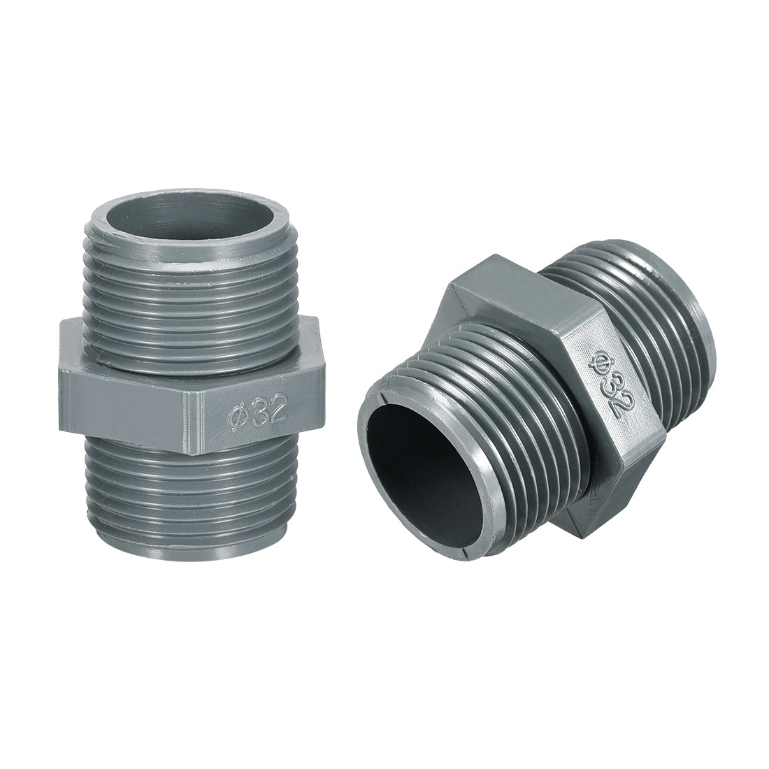 Uxcell Pipe Fittings Connector G1 x G1 Male Thread Adapter Plastic Hex ...