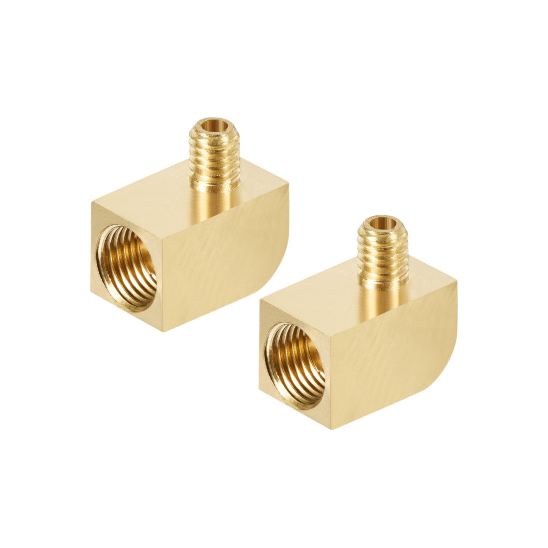 Uxcell Brass Pipe Fitting 90 Degree Barstock Street Elbow M6 Male x M10 ...