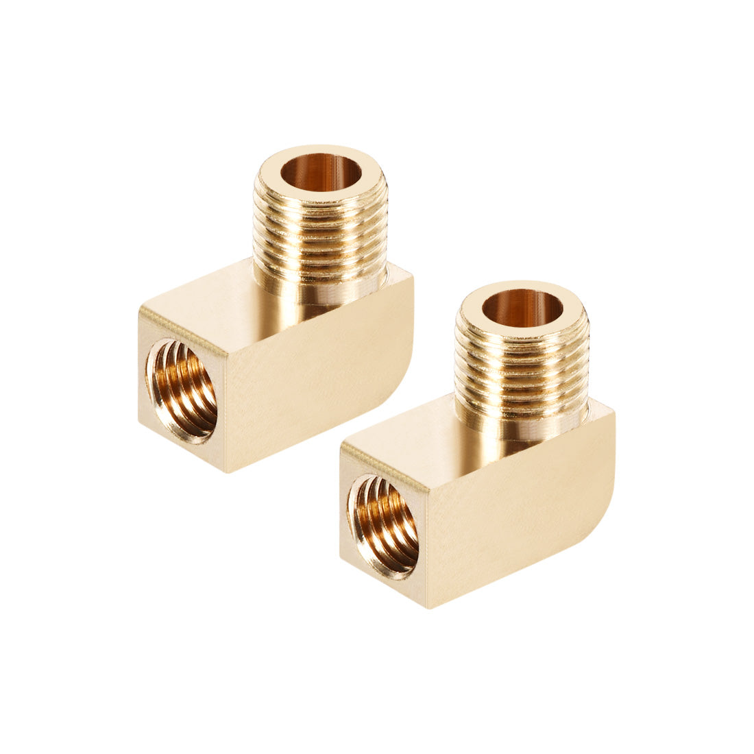 Uxcell Brass Pipe Fitting 90 Degree Barstock Street Elbow M10 Male x M8 ...