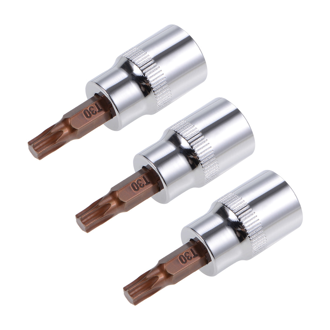 Uxcell 3/8-Inch Drive Bit Socket Torx T30 S2 Steel 48mm Length 3 Pcs ...