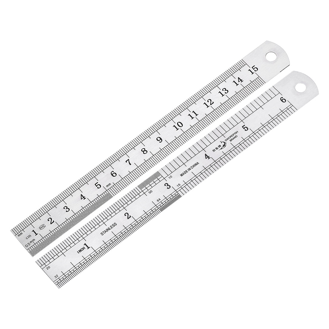 Uxcell Straight Ruler 15cm 6 Inch Stainless Steel Measuring Tool with ...
