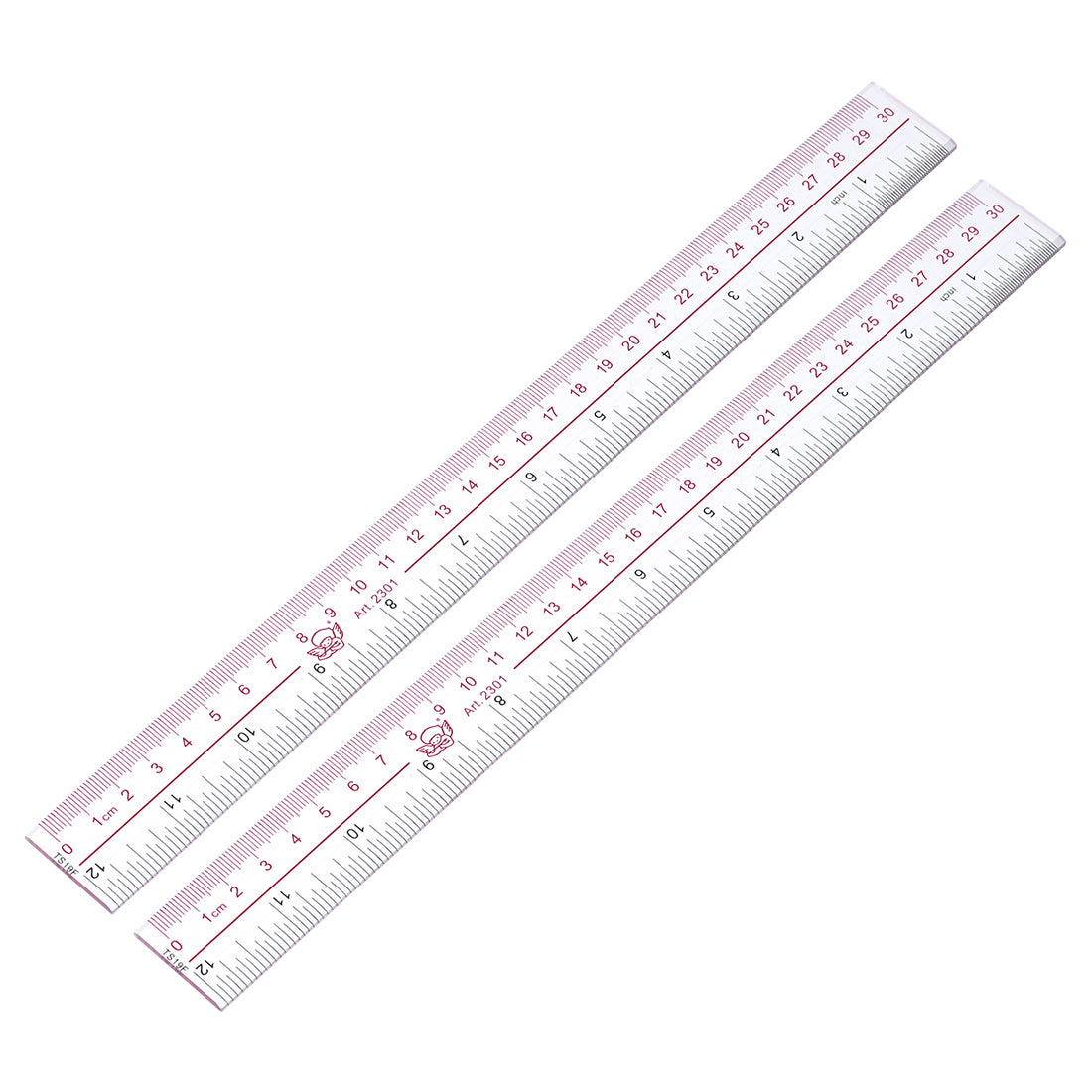 Uxcell Straight Ruler 30cm 12 Inch Metric Double Scale Plastic ...