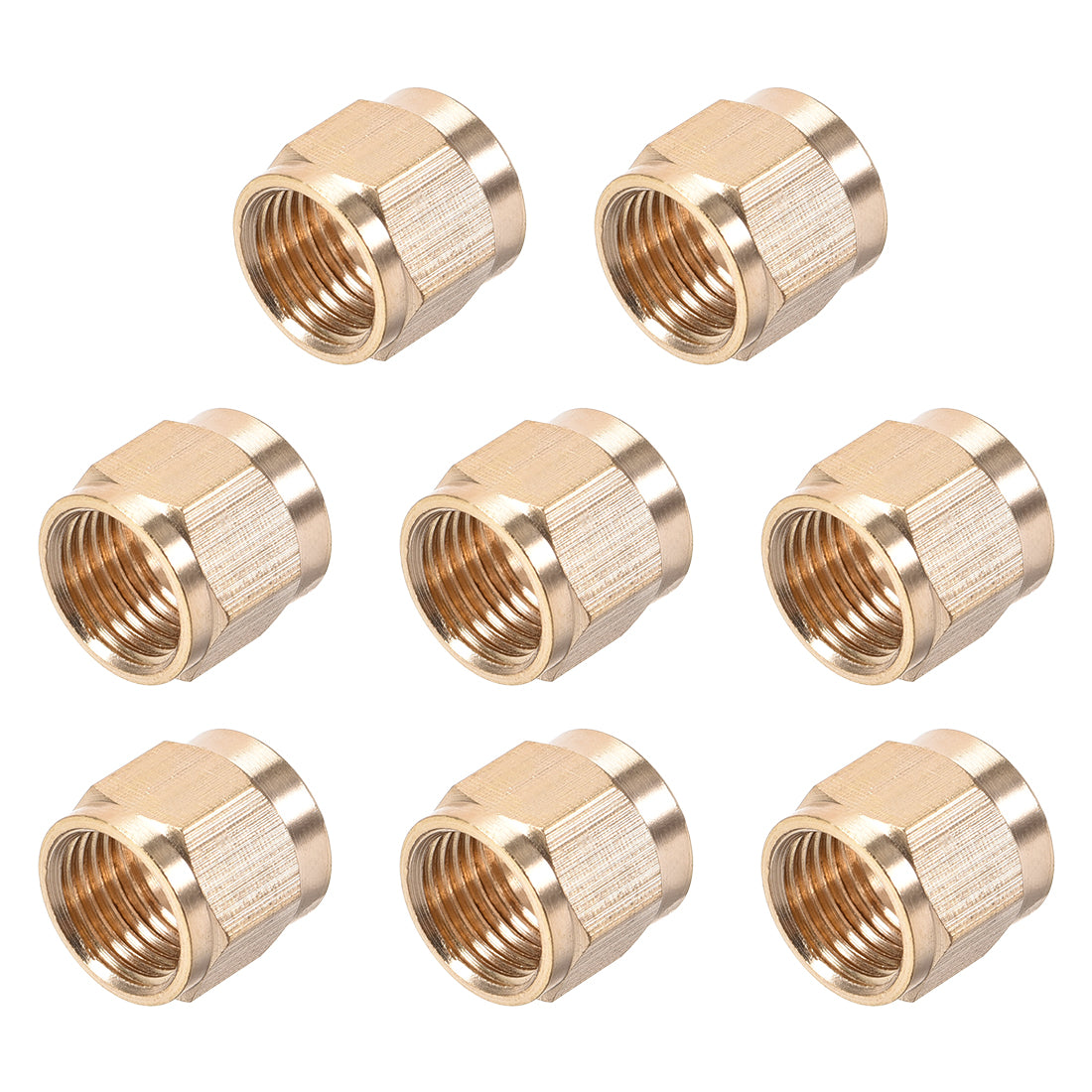 Uxcell Brass Tubing Nut Tube Fitting Compression Insert Hydraulic Nuts ...