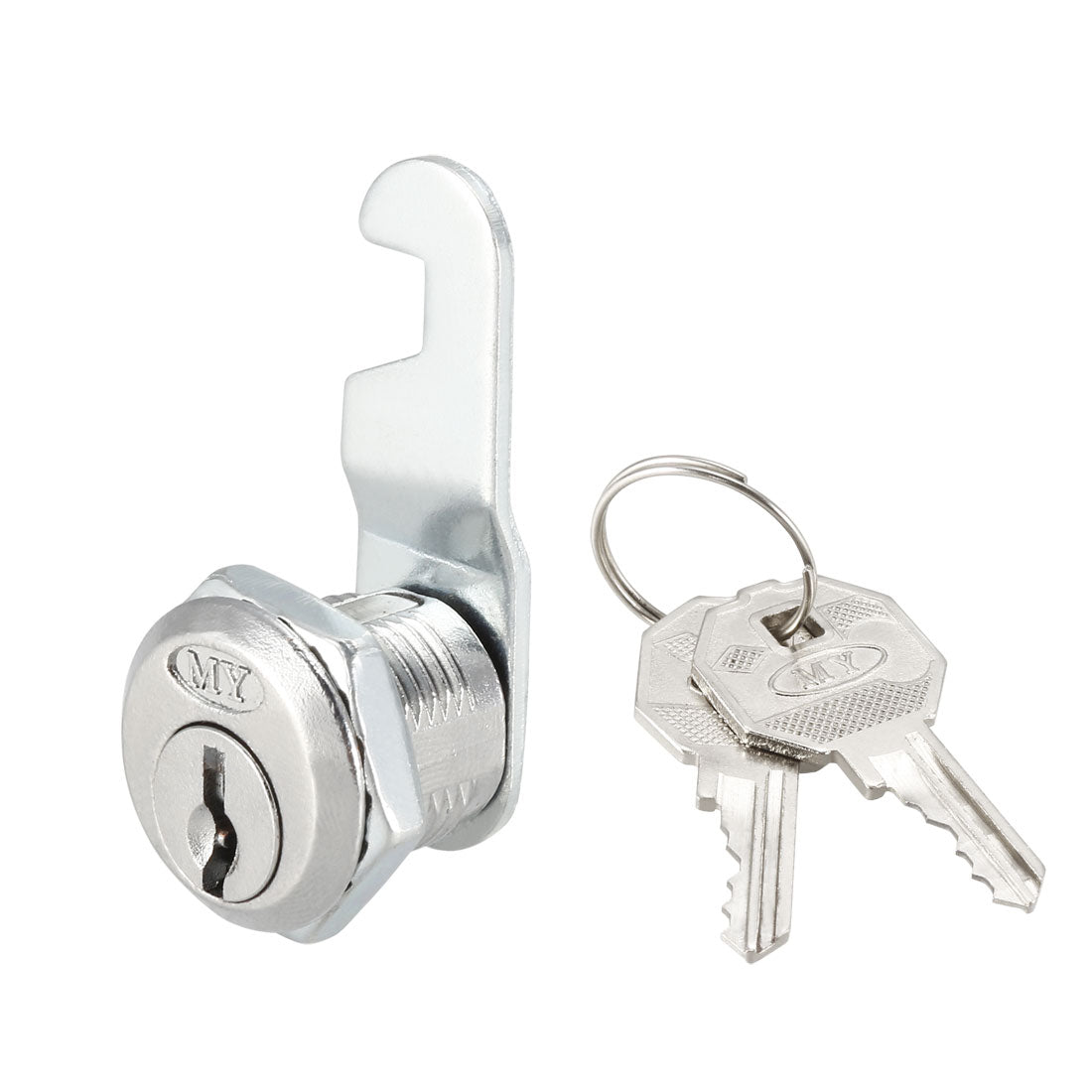 Uxcell Cam Lock 16mm Cylinder Length 48mm Bent Cam Cabinet Locks Keyed ...
