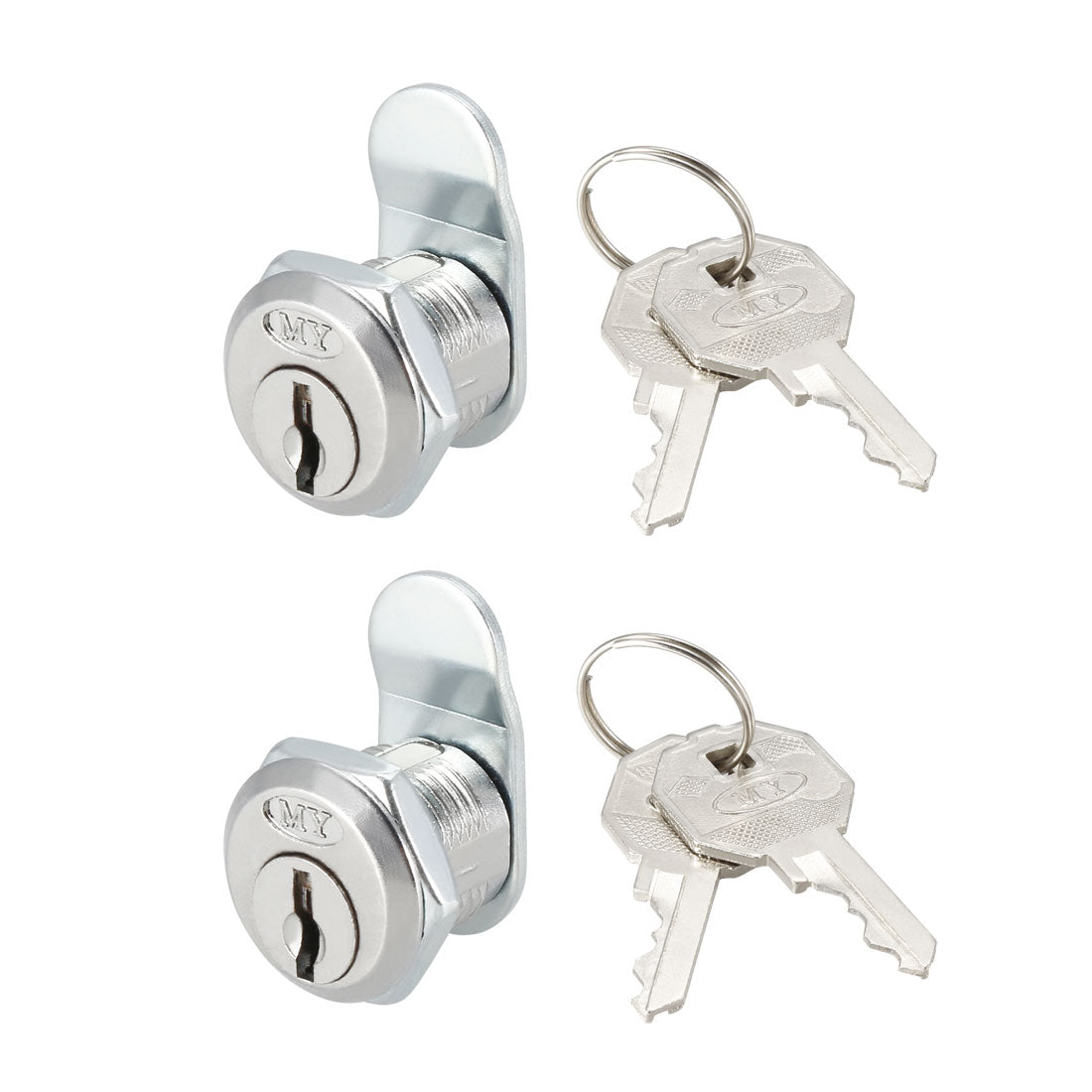 Uxcell Cam Lock 16mm Cylinder Length 35mm Bent Cam Cabinet Locks Keyed ...