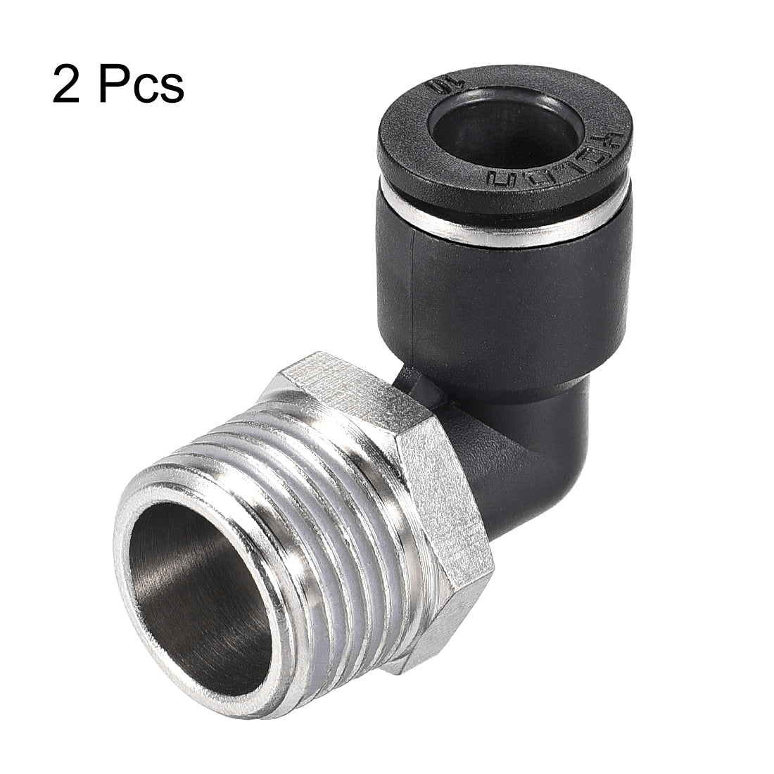 Uxcell Push to Connect Tube Fitting Male Elbow 10mm Tube OD x 1/2 NPT Thread Pneumatic Air Push ...