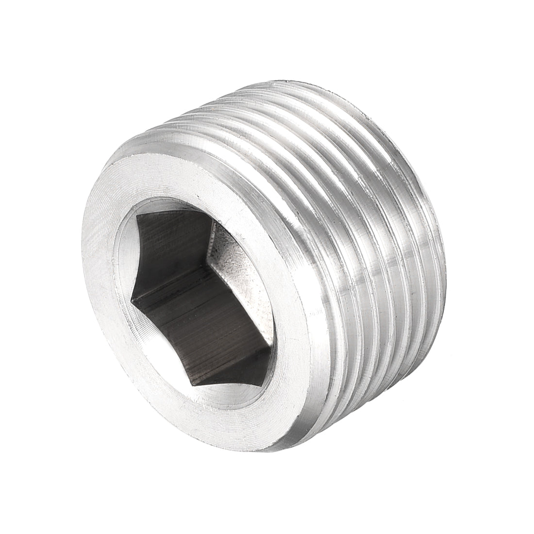 Uxcell Hex Countersunk Plug - Stainless Steel Pipe Fitting 1/4NPT Male ...