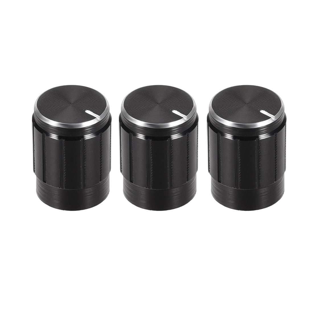 Uxcell 3pcs Potentiometer Knob Cover Cap Black Aluminum 6mm Shaft Dia ...