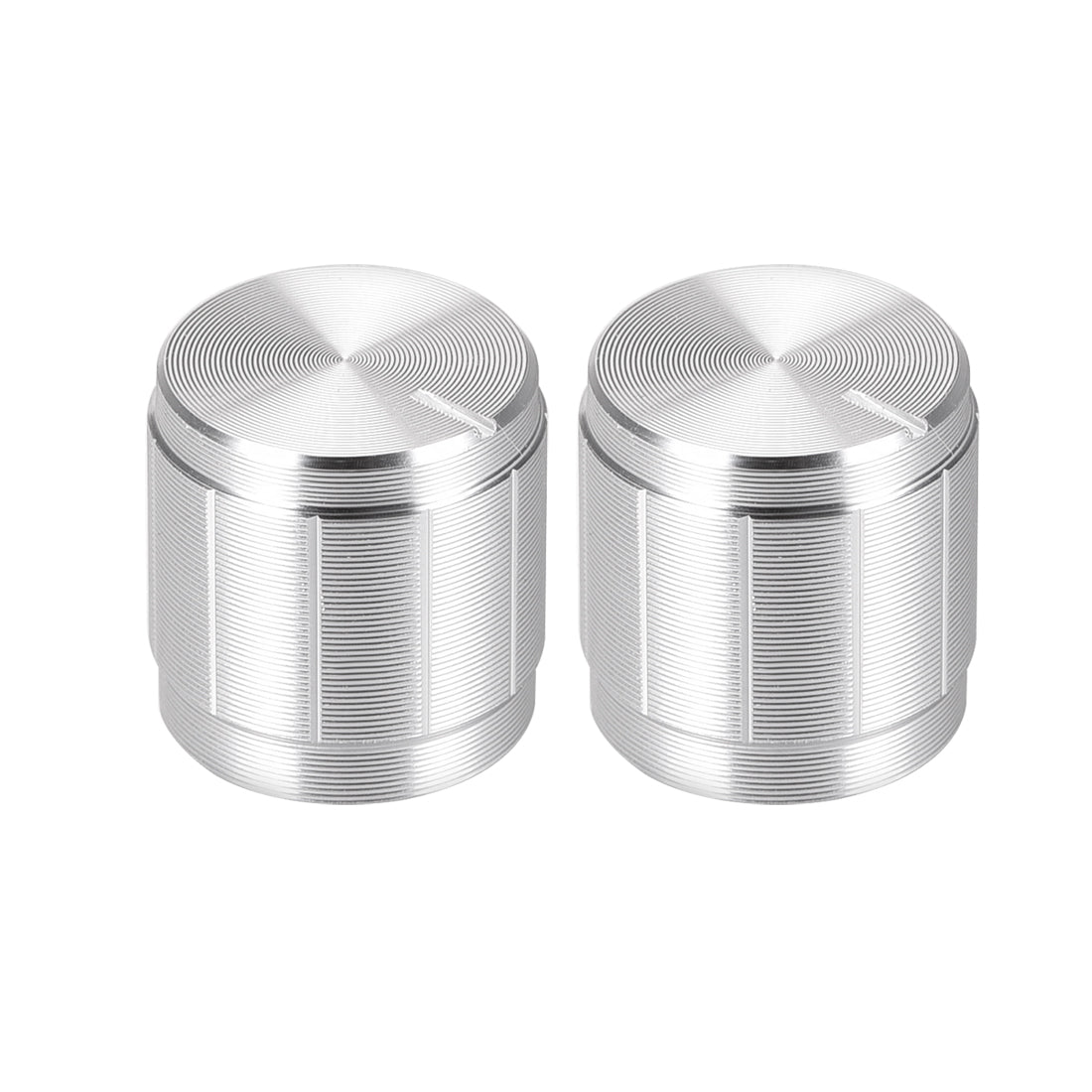 Uxcell 2pcs Potentiometer Knob Knurled Shaft Siver Tone Aluminum 6mm ...