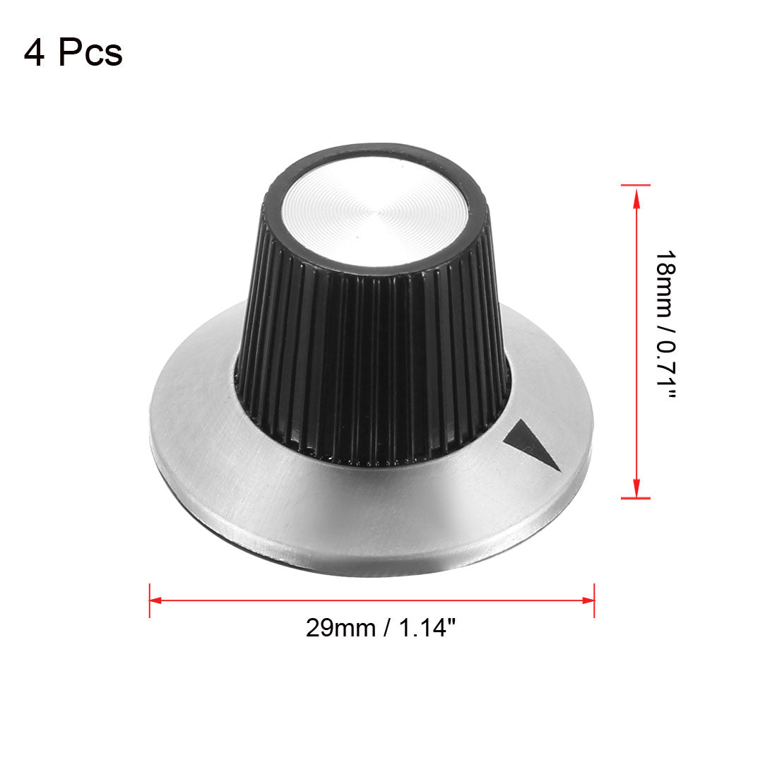 Uxcell 4Pcs Speaker Control Knob Power Amplifier Knob 29x18mm Arrow ...