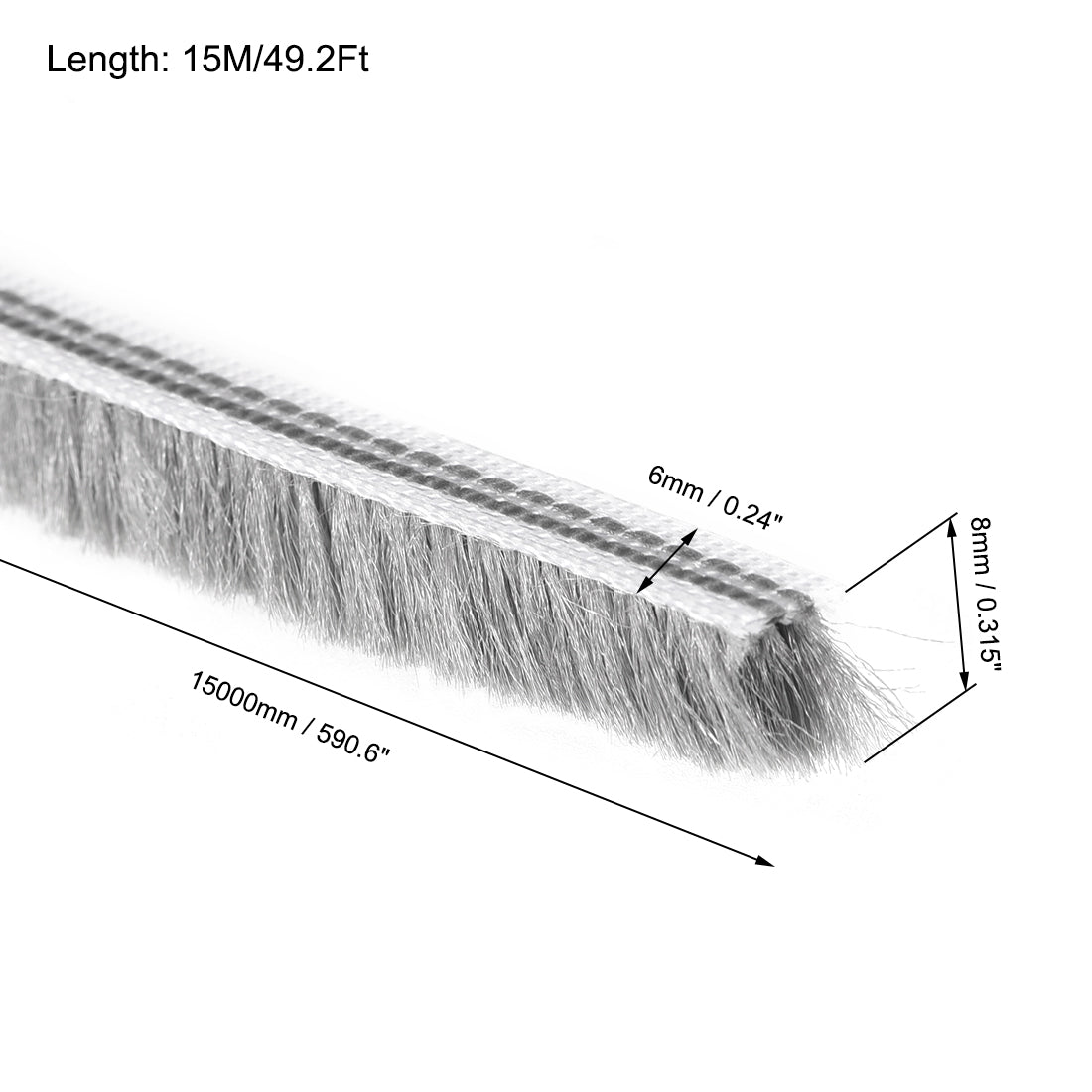 Uxcell Brush Weather Stripping, Card-Slot Seal Strip Pile Weatherstrip ...