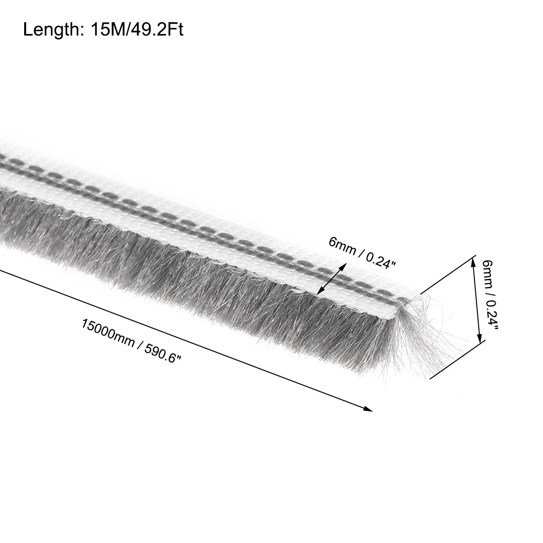 Uxcell Brush Weather Stripping, Card Slot Seal Strip Pile Weatherstrip ...