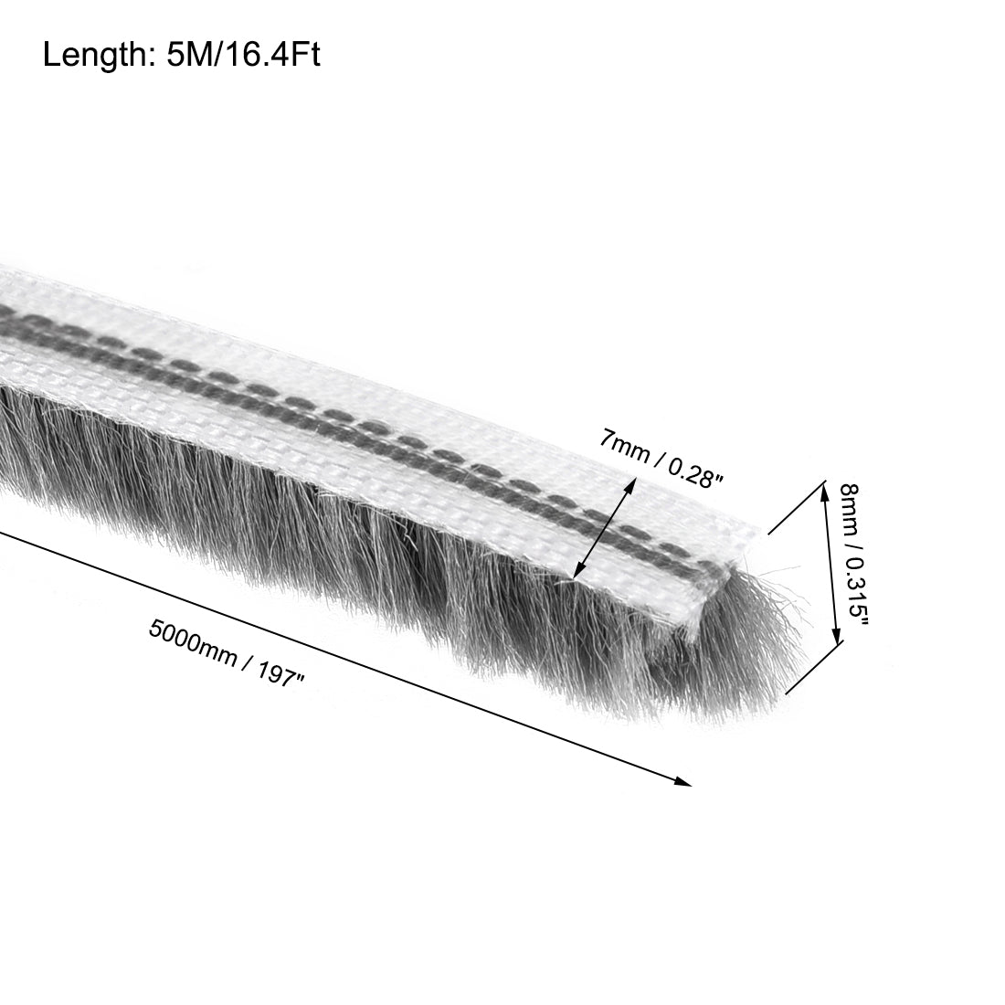 Uxcell Brush Weather Stripping, Card Slot Seal Strip Pile Weatherstrip ...