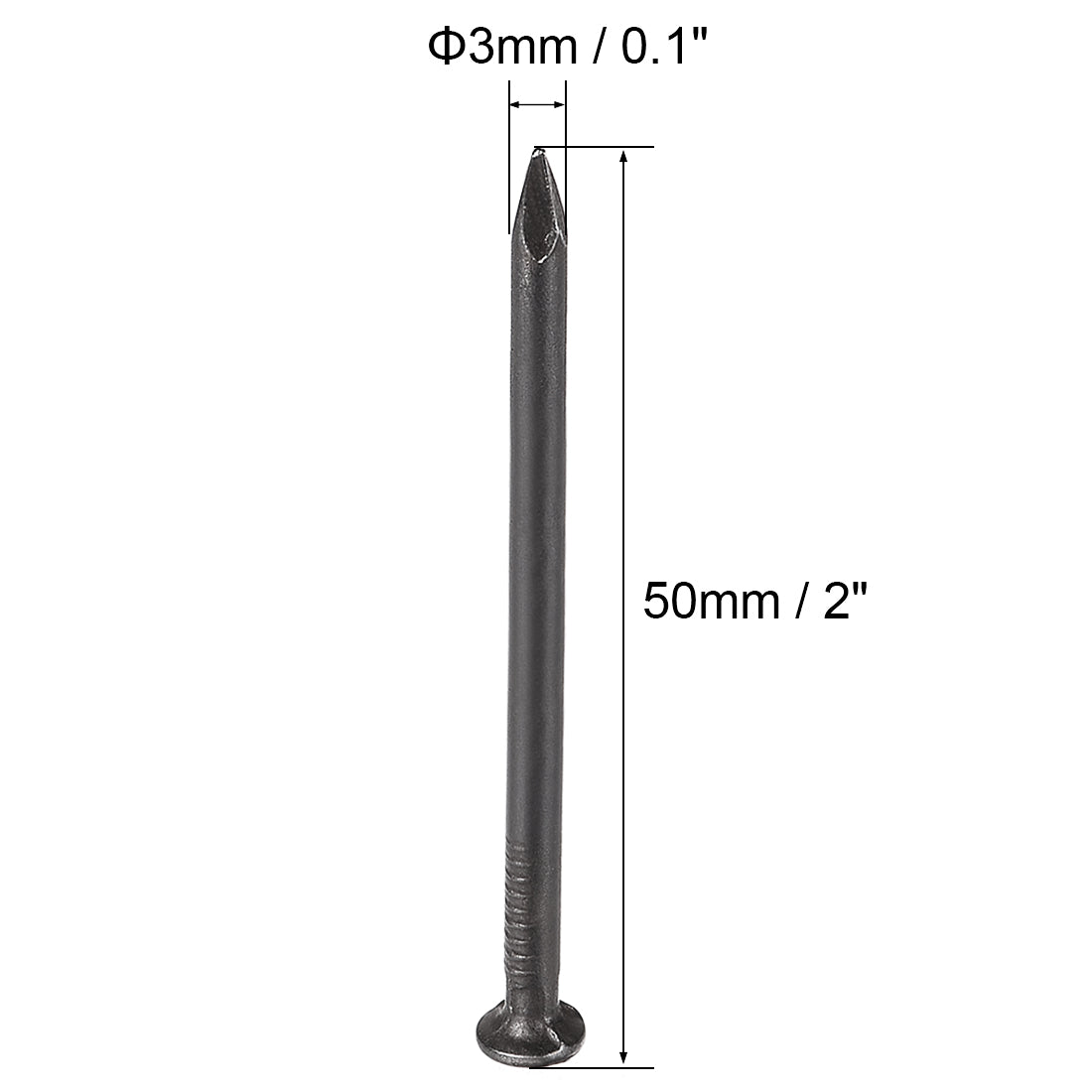 Uxcell Hardware Nails Carbon Steel Point Tip Wall Cement Nail 50mm 2 ...