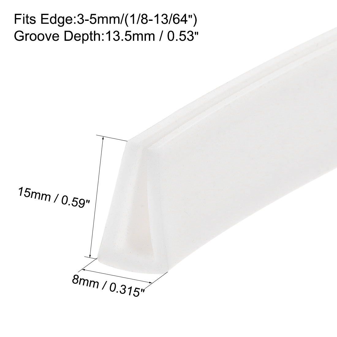 Uxcell Edge Trim U Seal Extrusion, Silicone U Channel Edge Protector ...