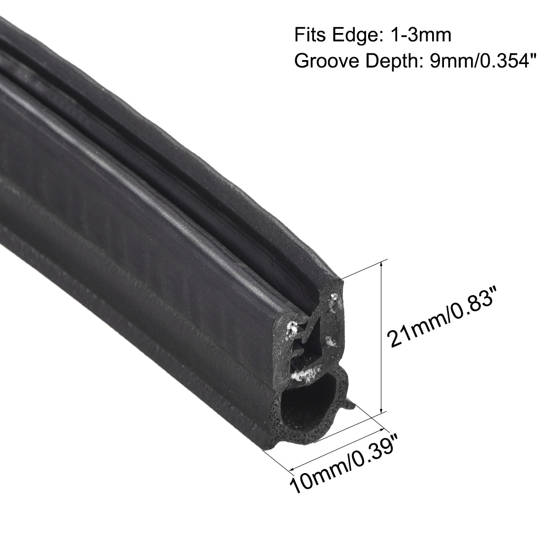 Uxcell Trim Seal with Top Bulb, EPDM Rubber Seal Channel Edge Protector ...