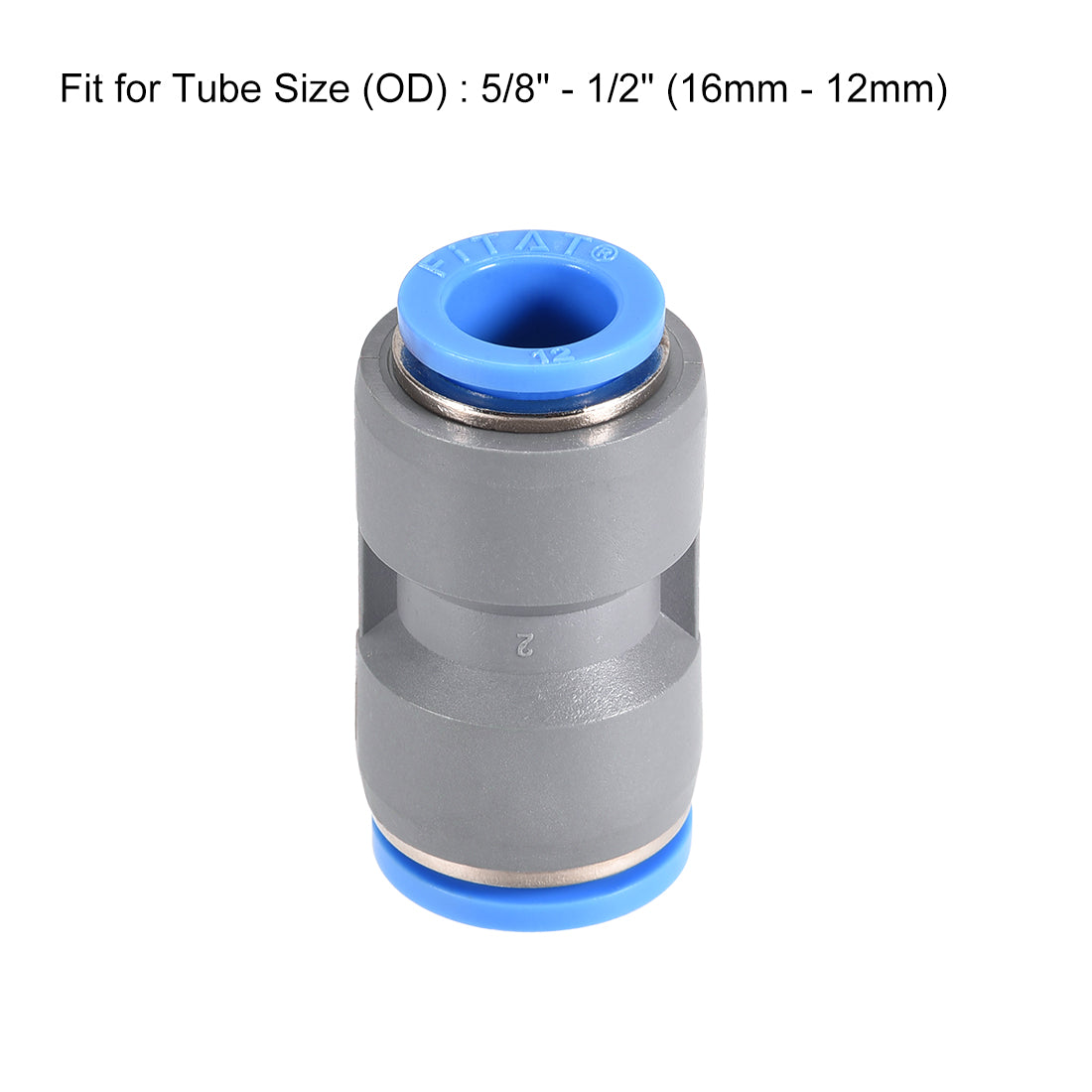 Uxcell Straight Push to Connector Reducer Fitting 16mm to 12mm Plastic Union Pipe Tube Fitting ...