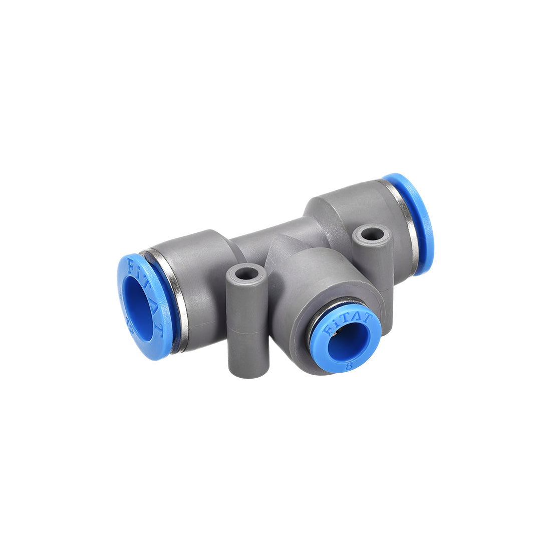 Uxcell Push To Connect Fittings T Type Tee Tube Connect 12-8mm OD Grey ...