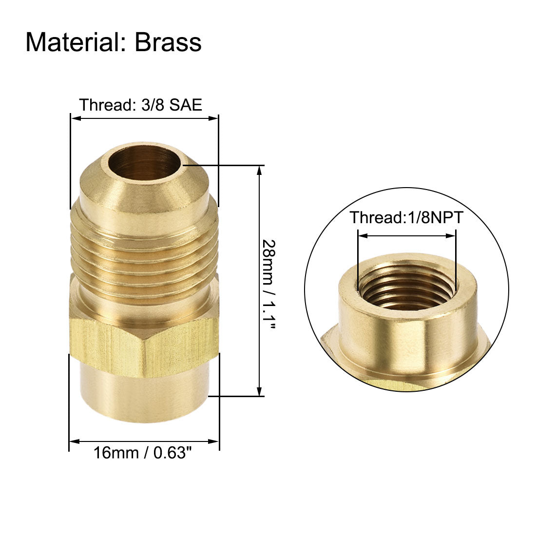 Uxcell Male to Female Tubing Adaptor Brass Pipe Fitting | Harfington
