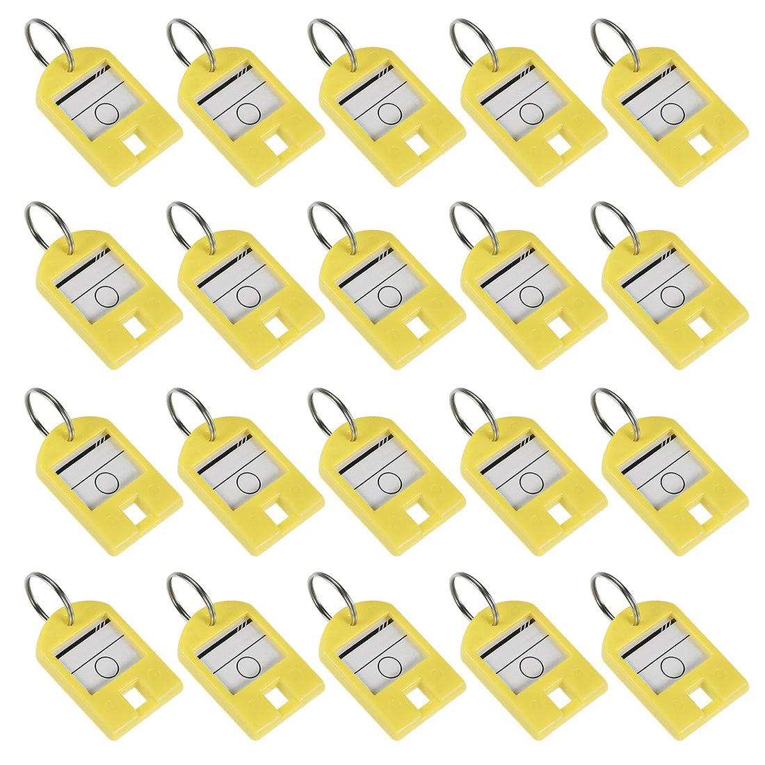 Uxcell 20 pieces Plastic Key Tags with Split Ring Keychain ID Luggage ...