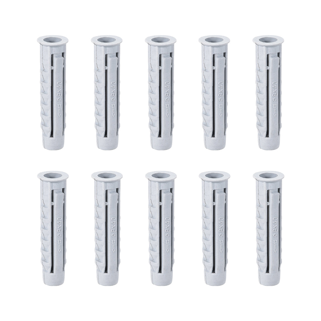 Uxcell 8x40mm Plastic Expansion Tube Bolts Column Frame Fixings Gray ...