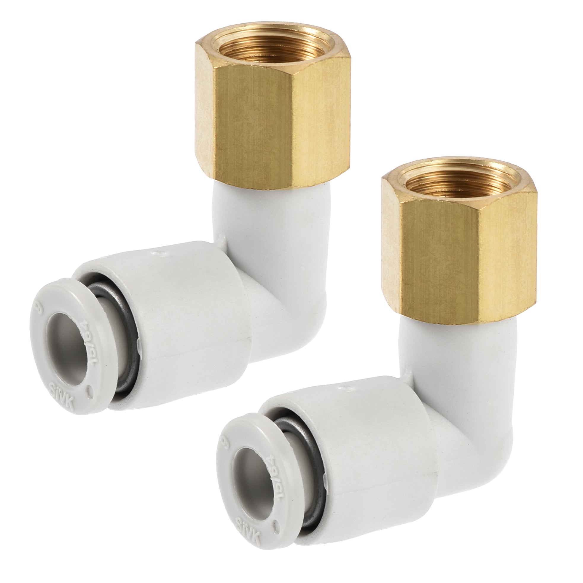 Uxcell Pneumatic Push to Connect Tube Fittings Elbow 6mm Tube OD x 1 ...