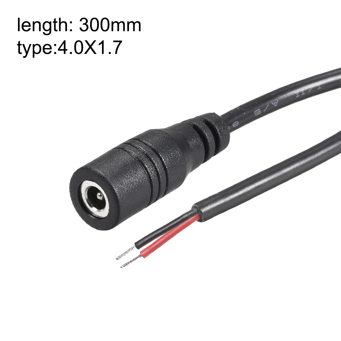 Uxcell 2pcs DC Power 4.0mm x 1.7mm 3A 22AWG 30cm Female Plug Connector ...