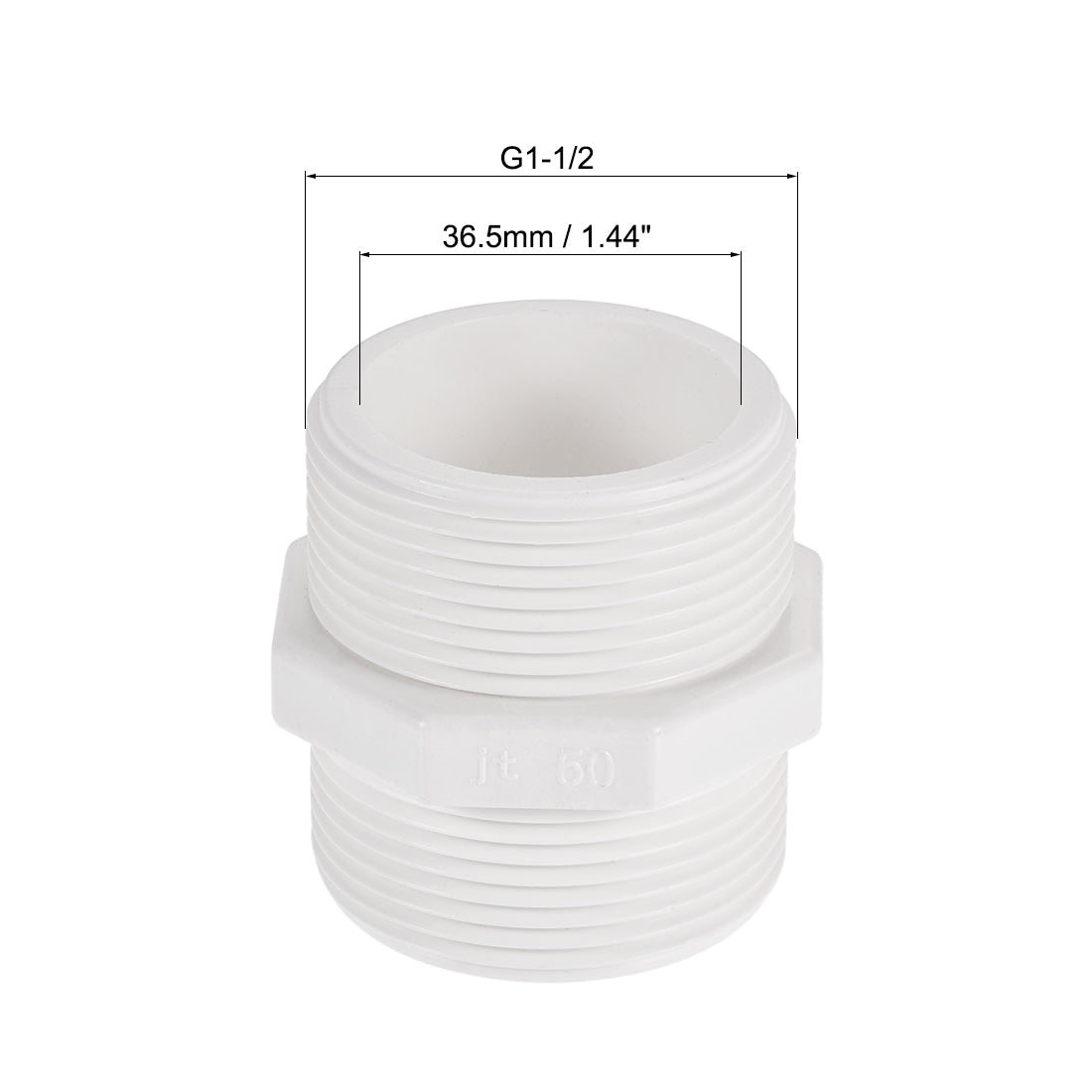Uxcell Pipe Fitting, G2 Male Thread, Hex Nipple Tube Adaptor Hose Connector, for Water Tanks ...