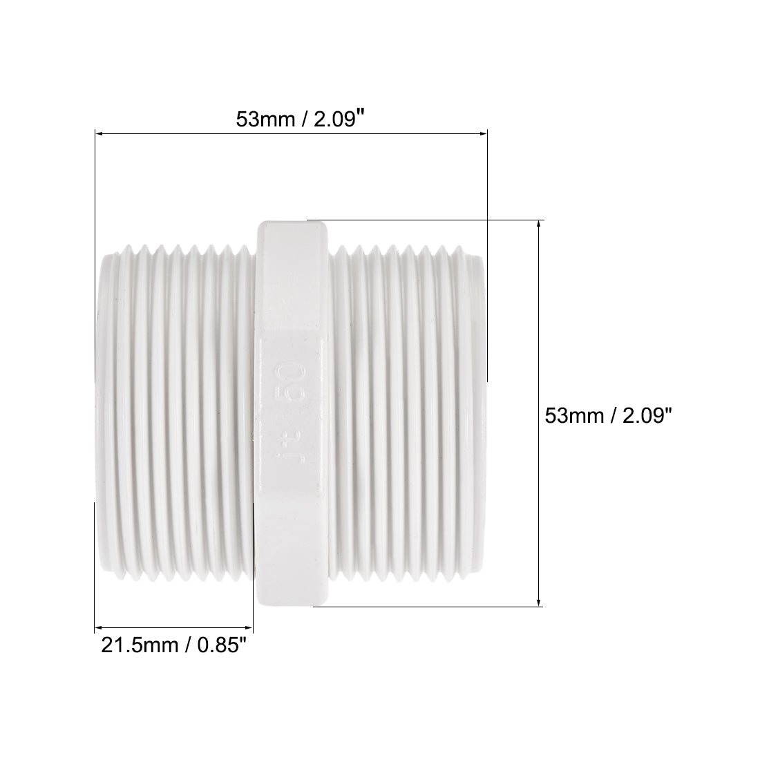 Uxcell Pipe Fitting, G2 Male Thread, Hex Nipple Tube Adaptor Hose ...