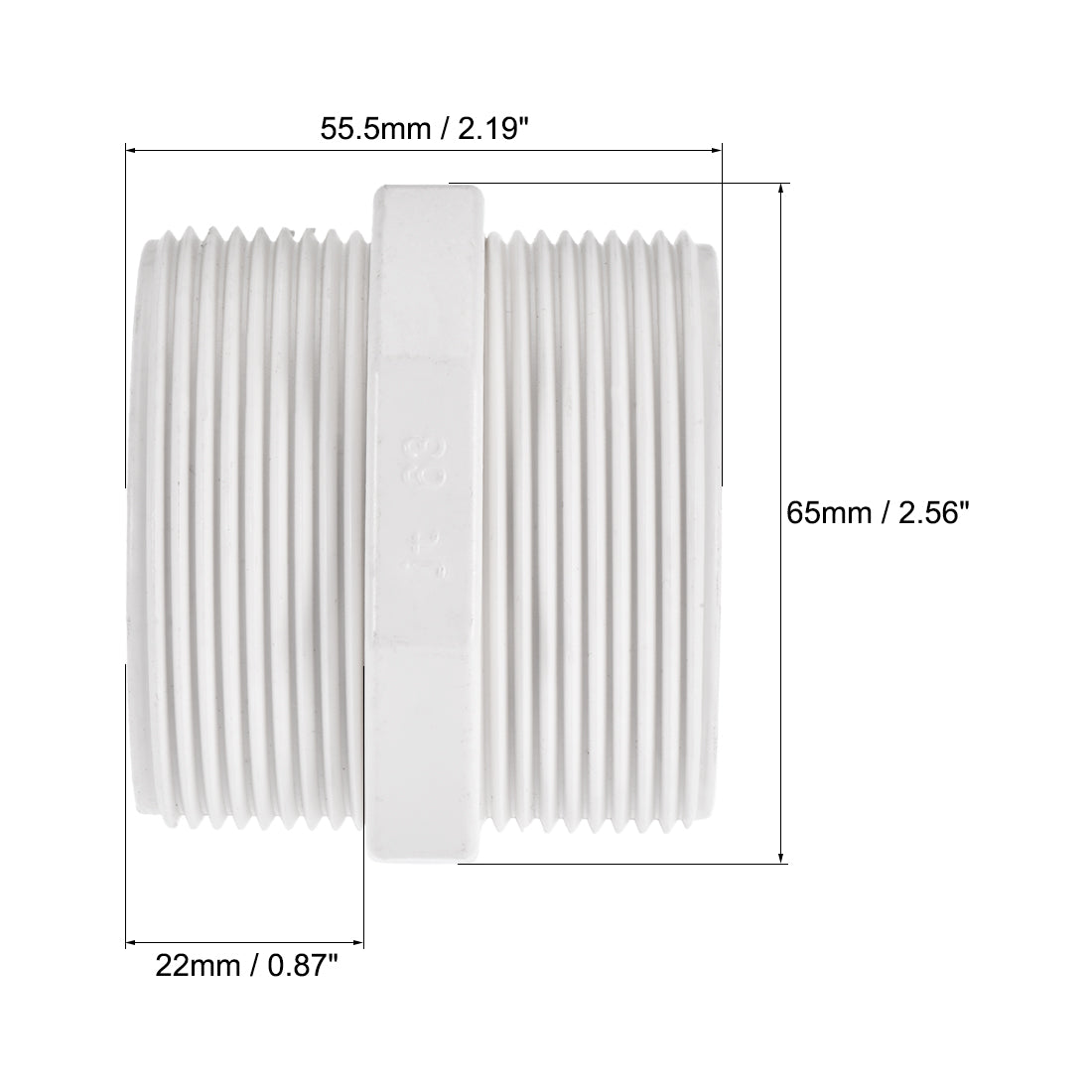 Uxcell Pipe Fitting, G2 Male Thread, Hex Nipple Tube Adaptor Hose ...