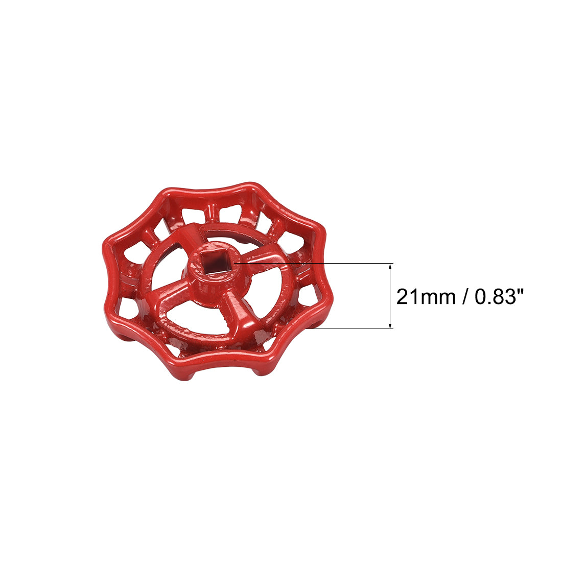 Uxcell Round Wheel Handle Square Broach 12x12mm Wheel OD 150mm Paint ...
