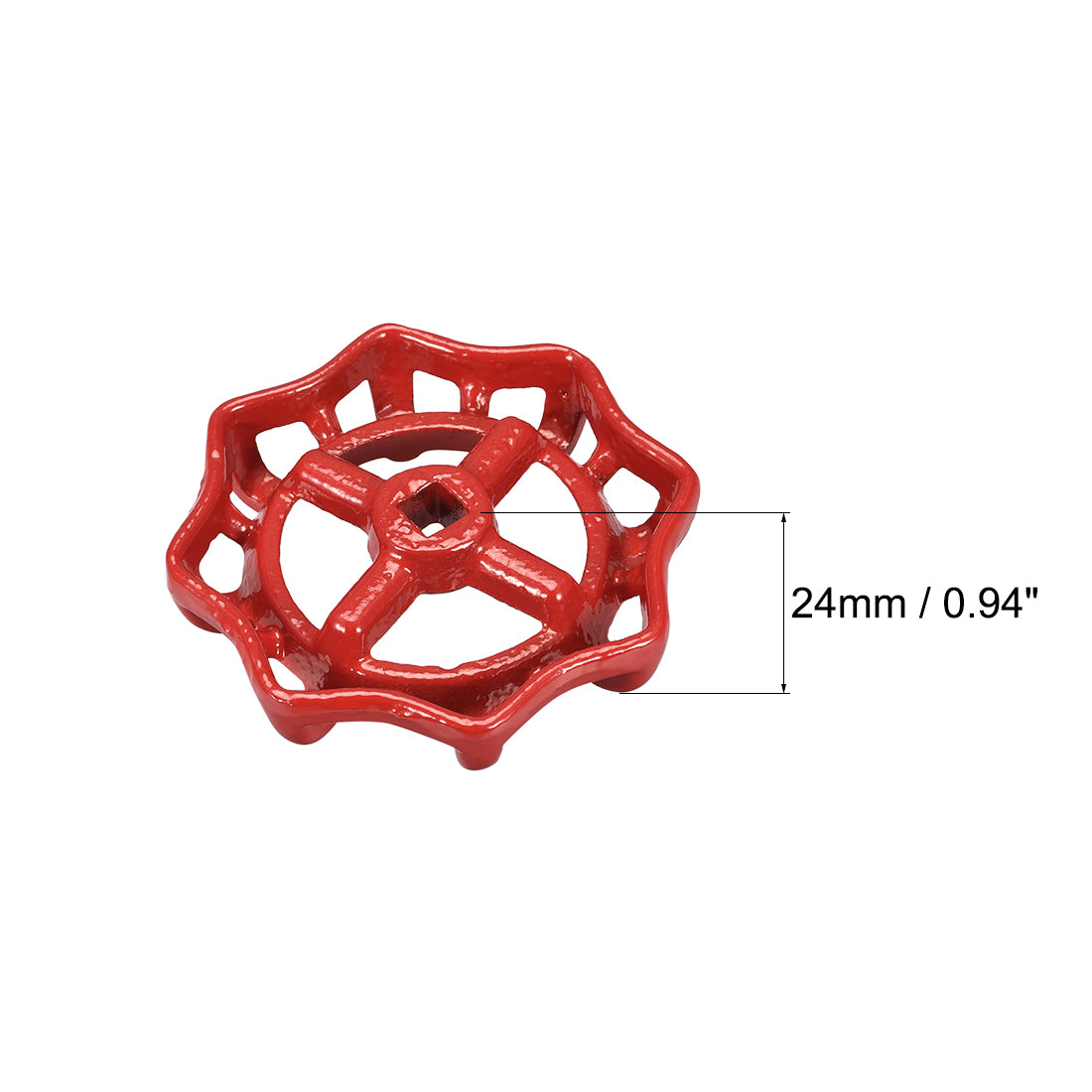 Uxcell Round Wheel Handle Square Broach 12x12mm Wheel OD 150mm Paint ...