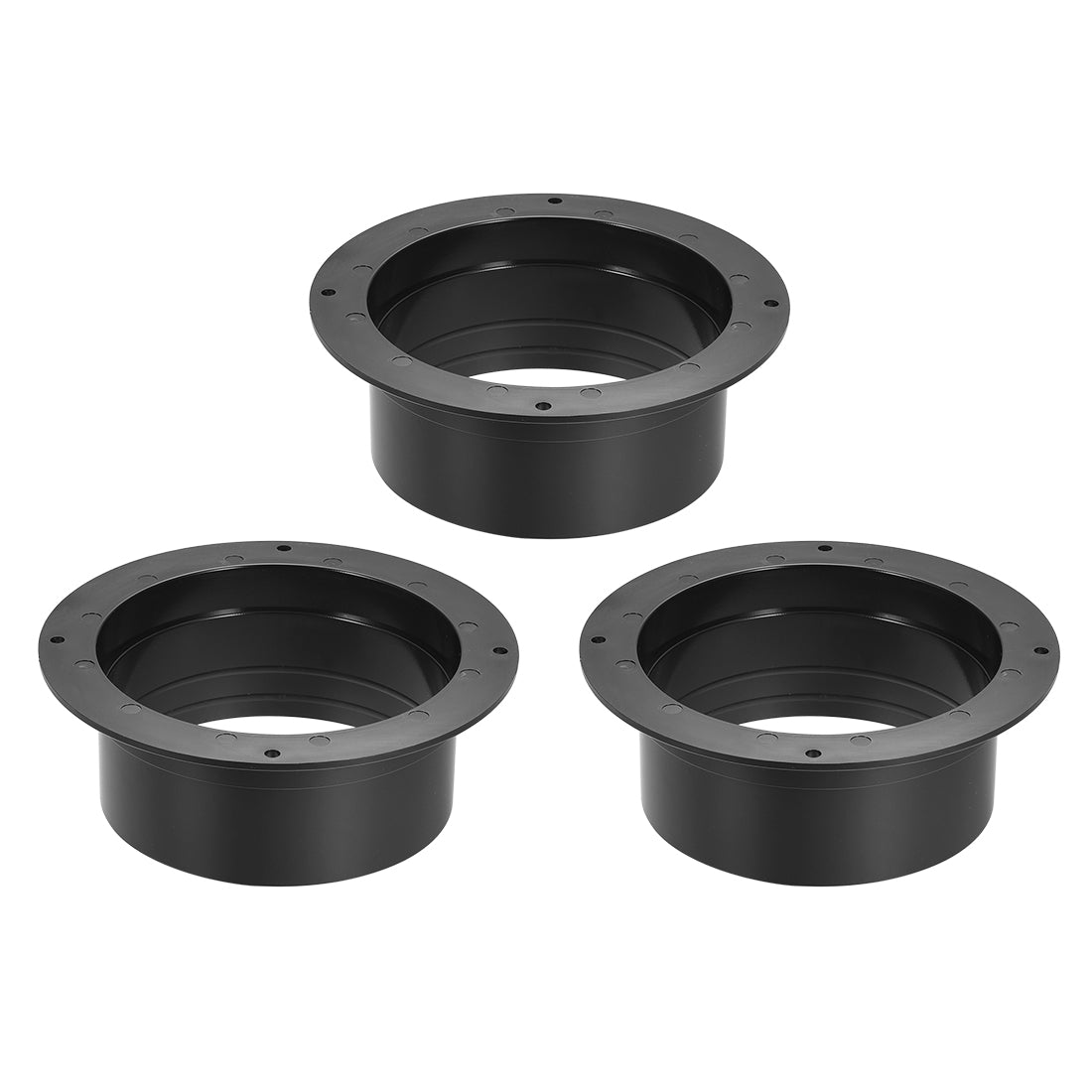 Uxcell Black Straight Duct Connector Flange ABS Plastic Air Outlet ...