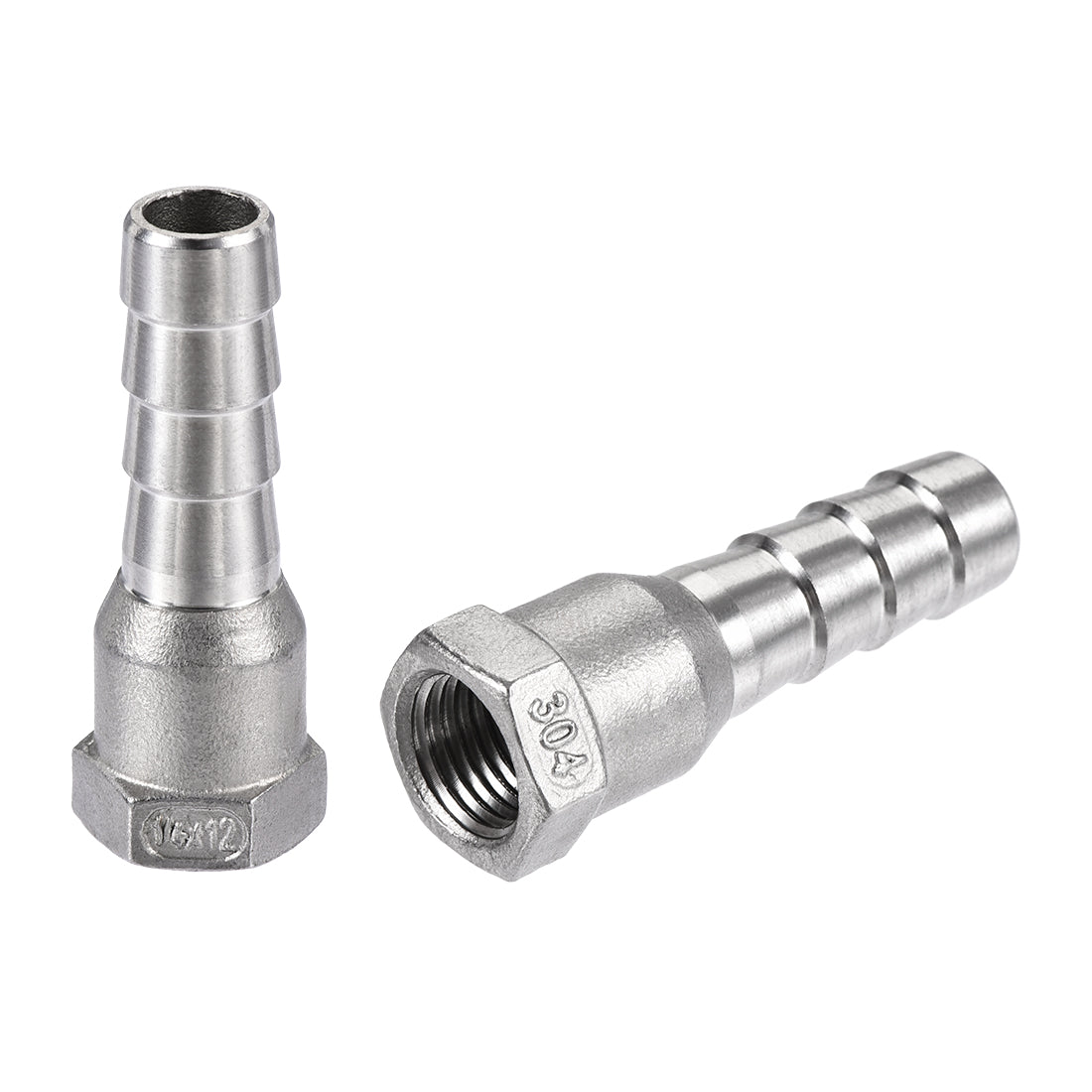 Uxcell 304 Stainless Steel Hose Barb Fitting Coupler 12mm Barb G1/4 ...