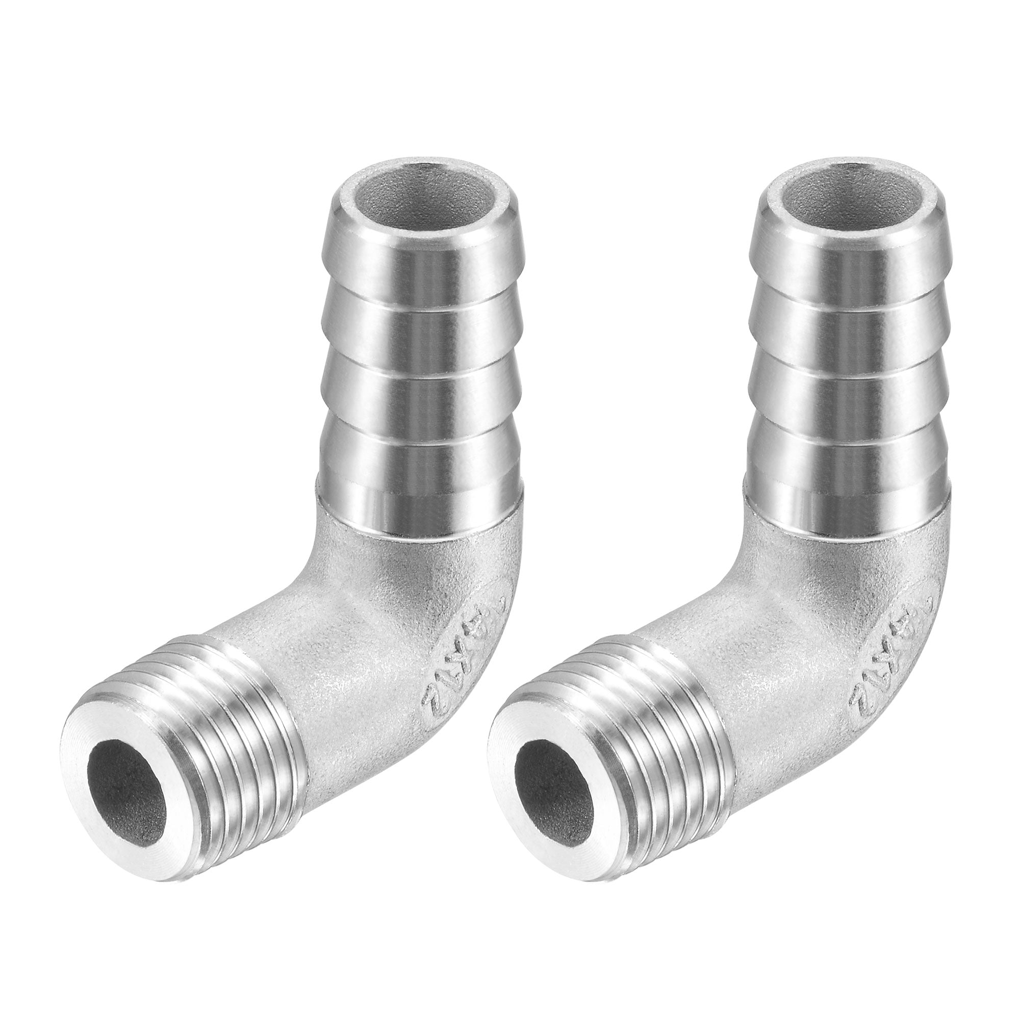 Uxcell Stainless Steel Hose Barb Fitting Elbow 10mm x G1/4 Male Pipe ...