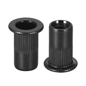 Uxcell M8 Rivet Nuts Aluminium Alloy Knurled Flat Head Threaded Insert ...