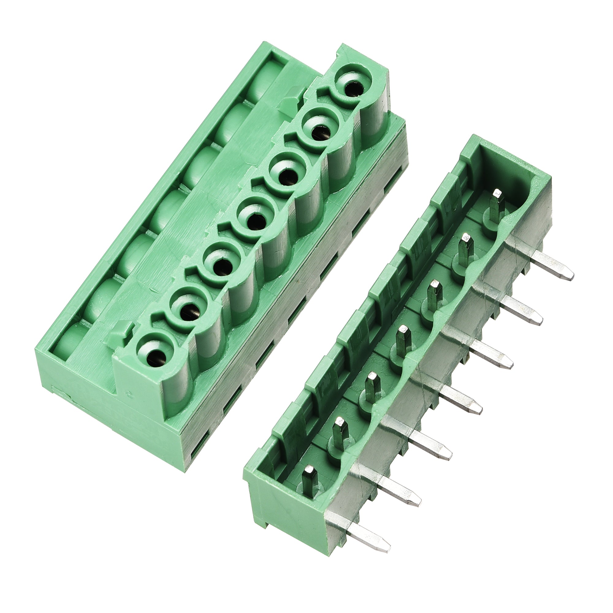 Uxcell 7-Pin 5.08mm Pitch Right Angle PCB Screw Terminal Block ...