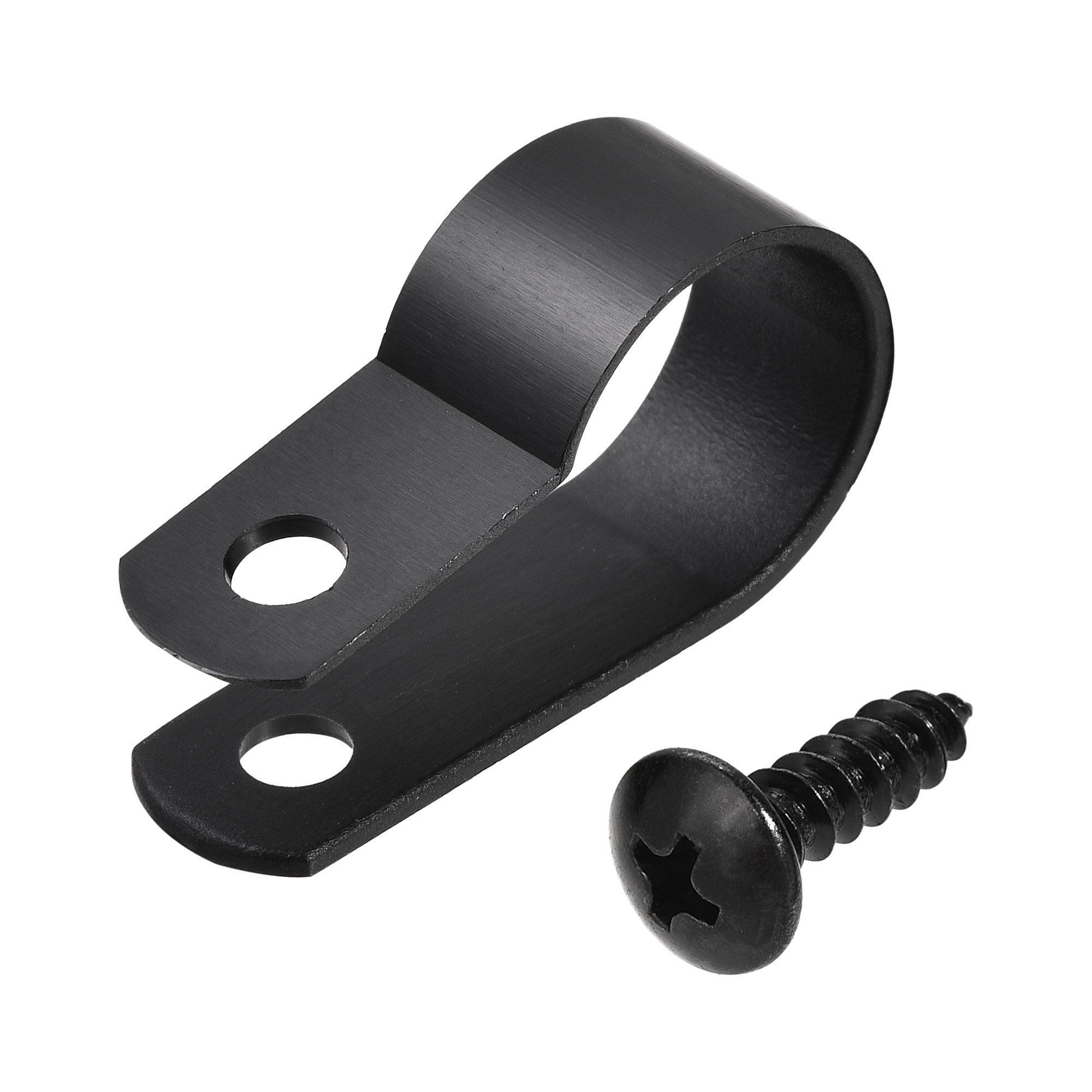 Uxcell 16mm Nylon R Type Cable Clip Wire Clamp with Screws Black 50pcs ...
