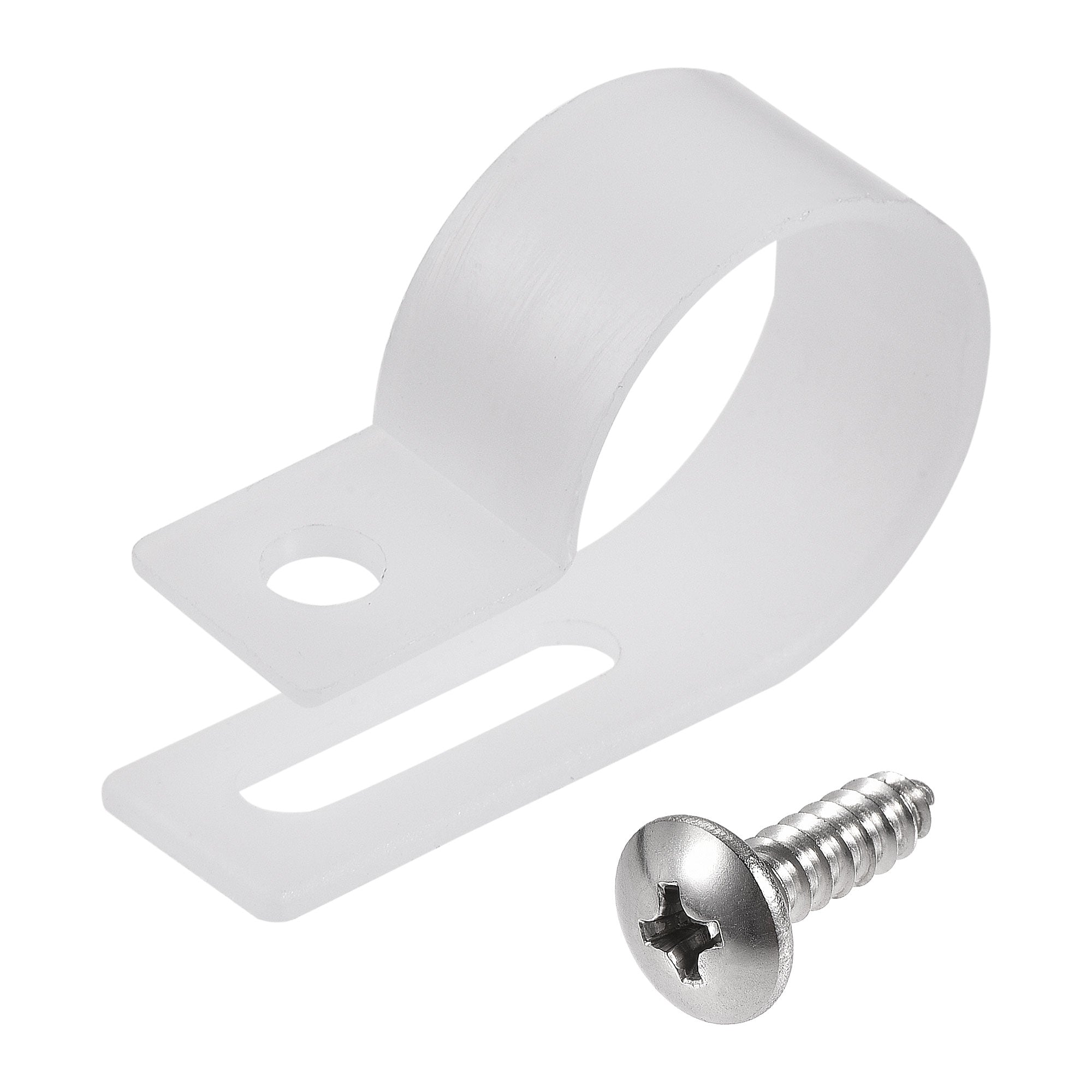 Uxcell 19mm Nylon R Type Cable Clip Wire Clamp with Screws White 50pcs ...