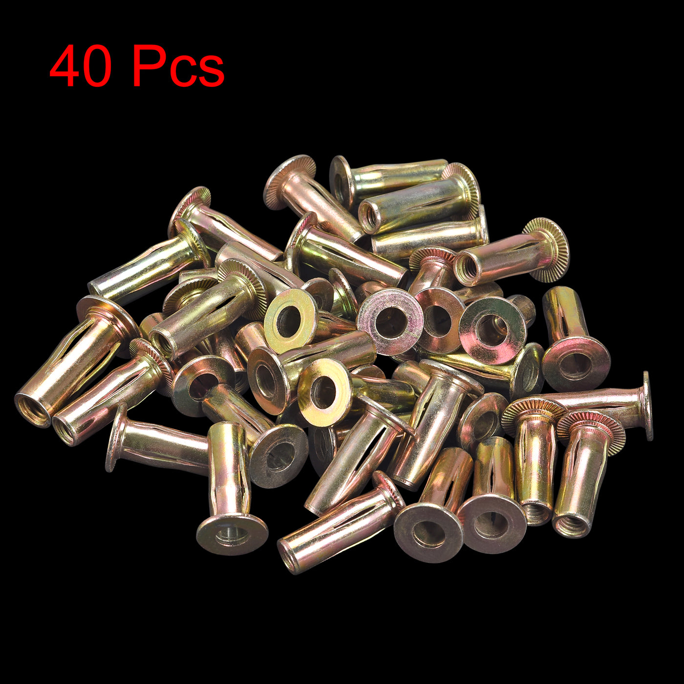 Uxcell Multi-Grip Rivet-Nut, Pre-Bulbed Shank Carbon Steel Color-Zinc ...