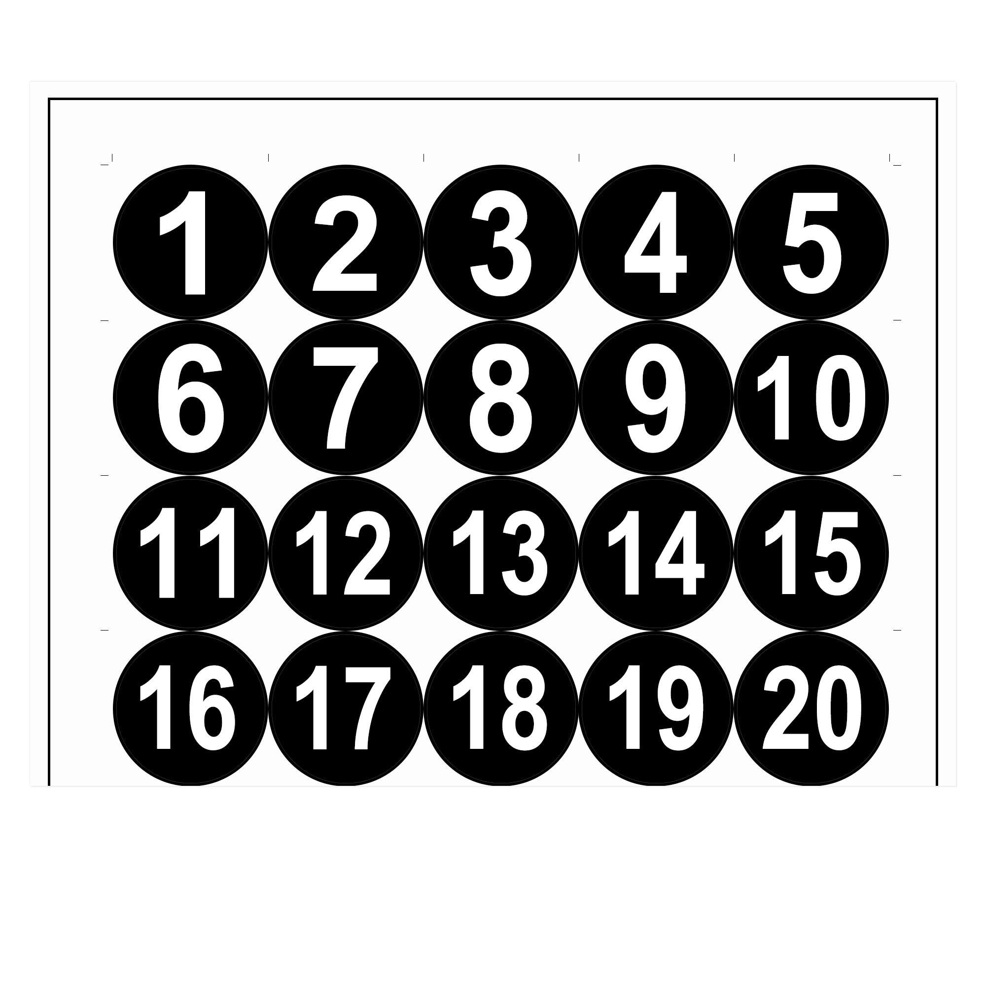 Uxcell Round Number Stickers Self Adhesive PVC Labels Waterproof ...