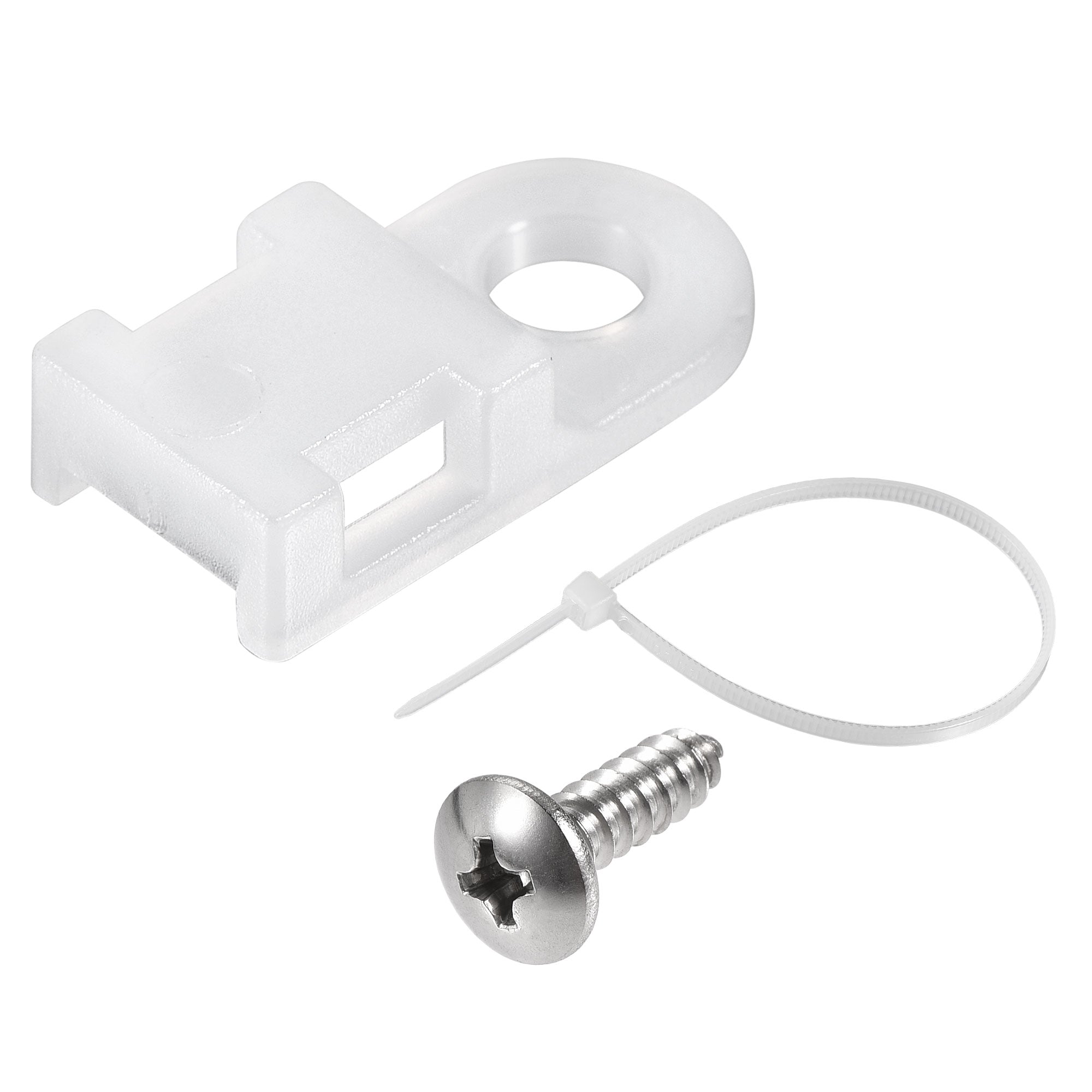 Uxcell 19mm x 9mm x 4.6mm Nylon Cable Fasten Clip with Screws and Ties ...