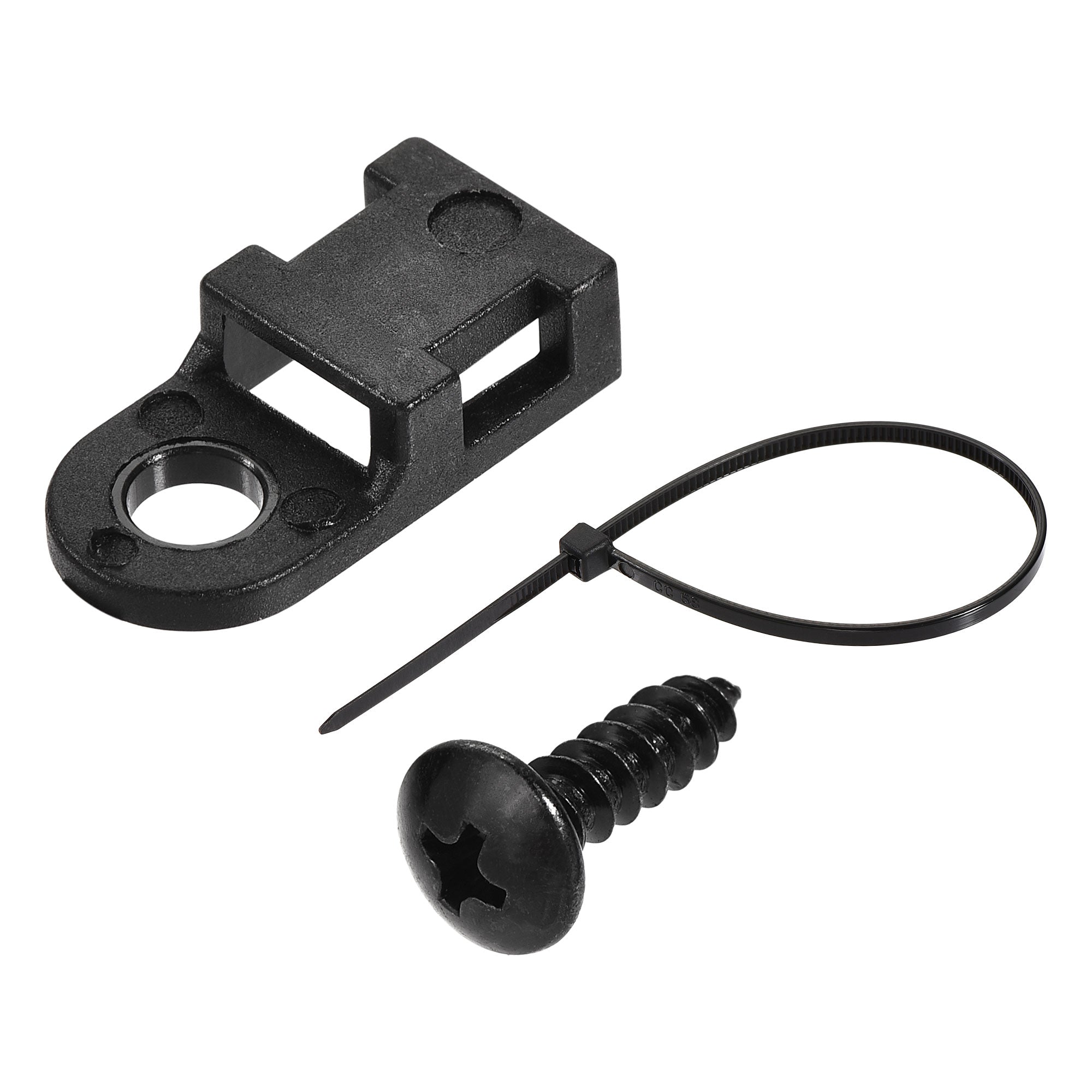 Uxcell 19mm x 9mm x 4.6mm Nylon Cable Fasten Clip with Screws and Ties ...