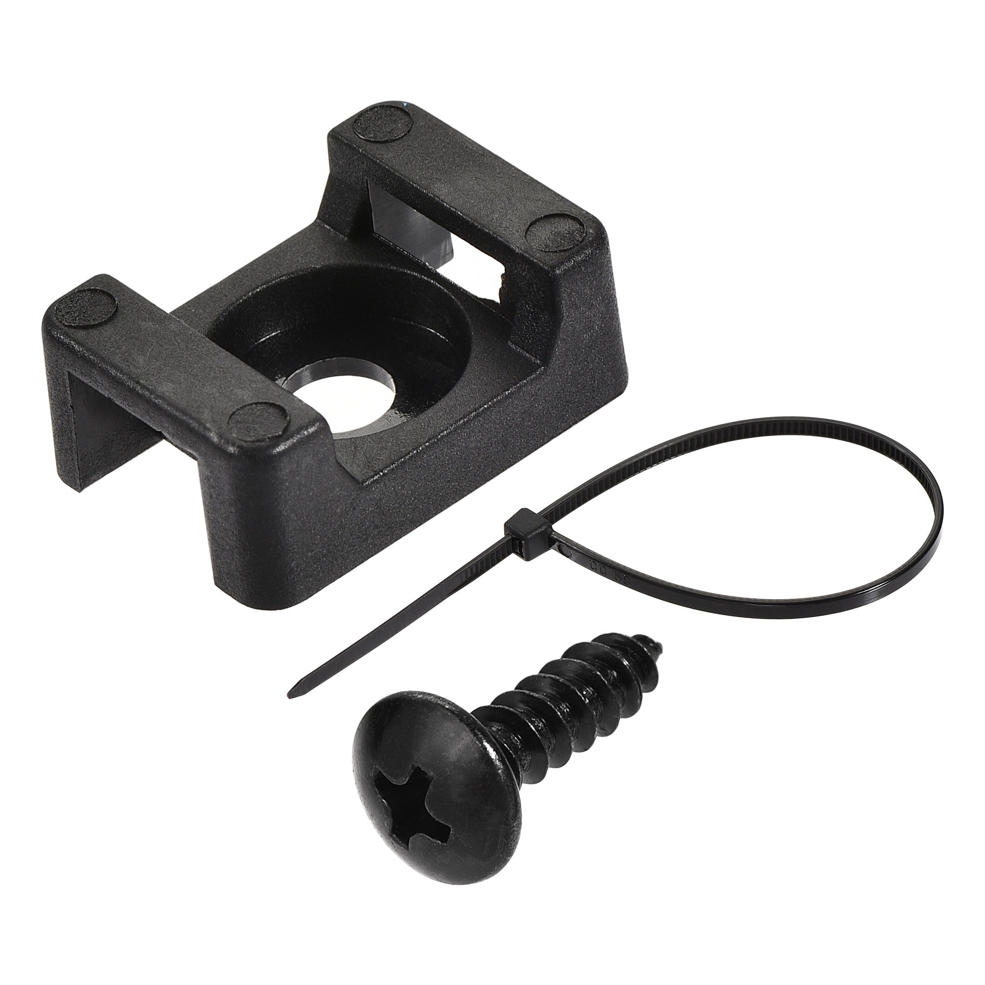 Uxcell 22.3mmx15.6mmx9.1mm Nylon Cable Fasten Clip with Screws and Ties ...